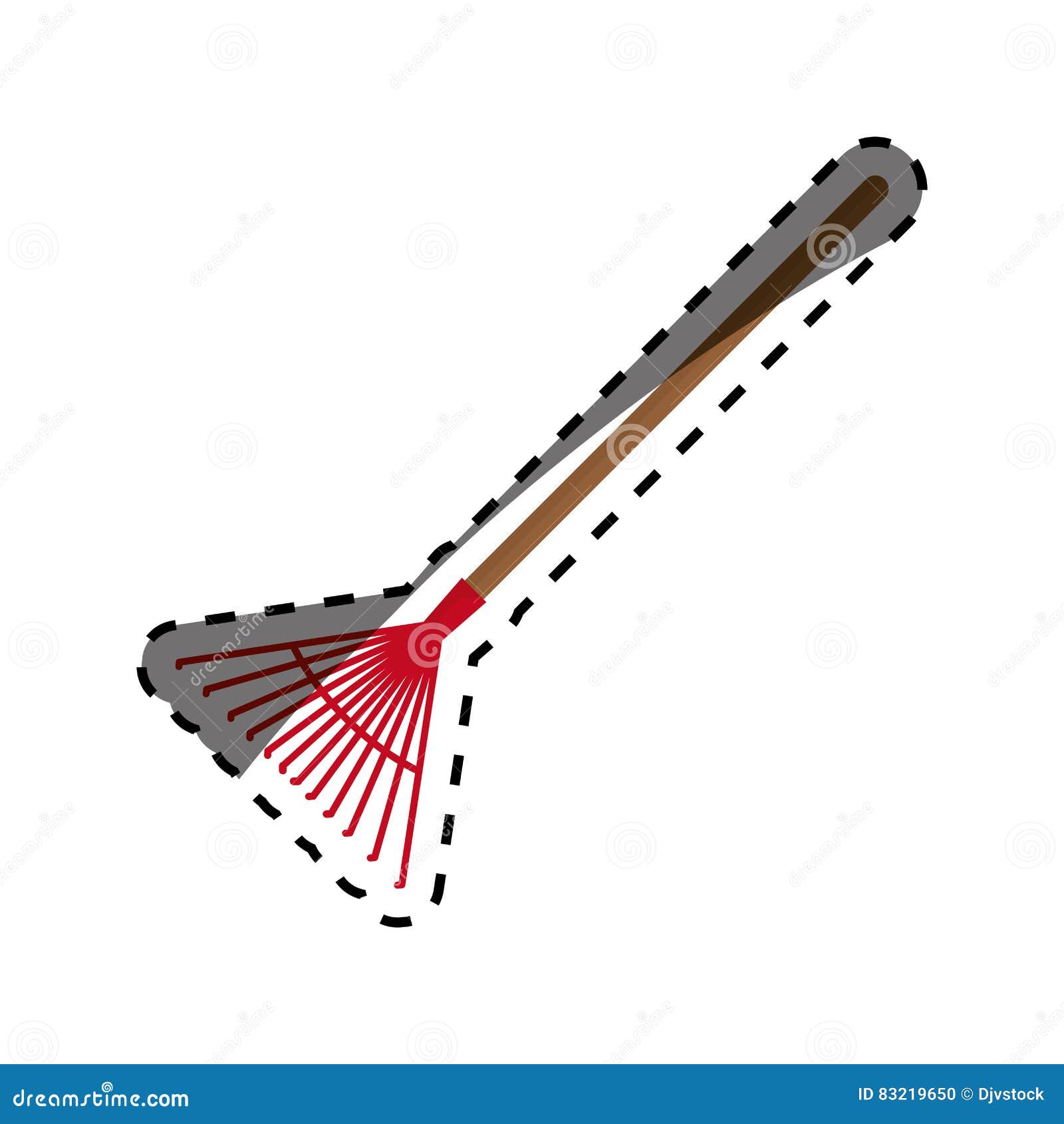 Rake gardening tool stock illustration. Illustration of plants - 83219650