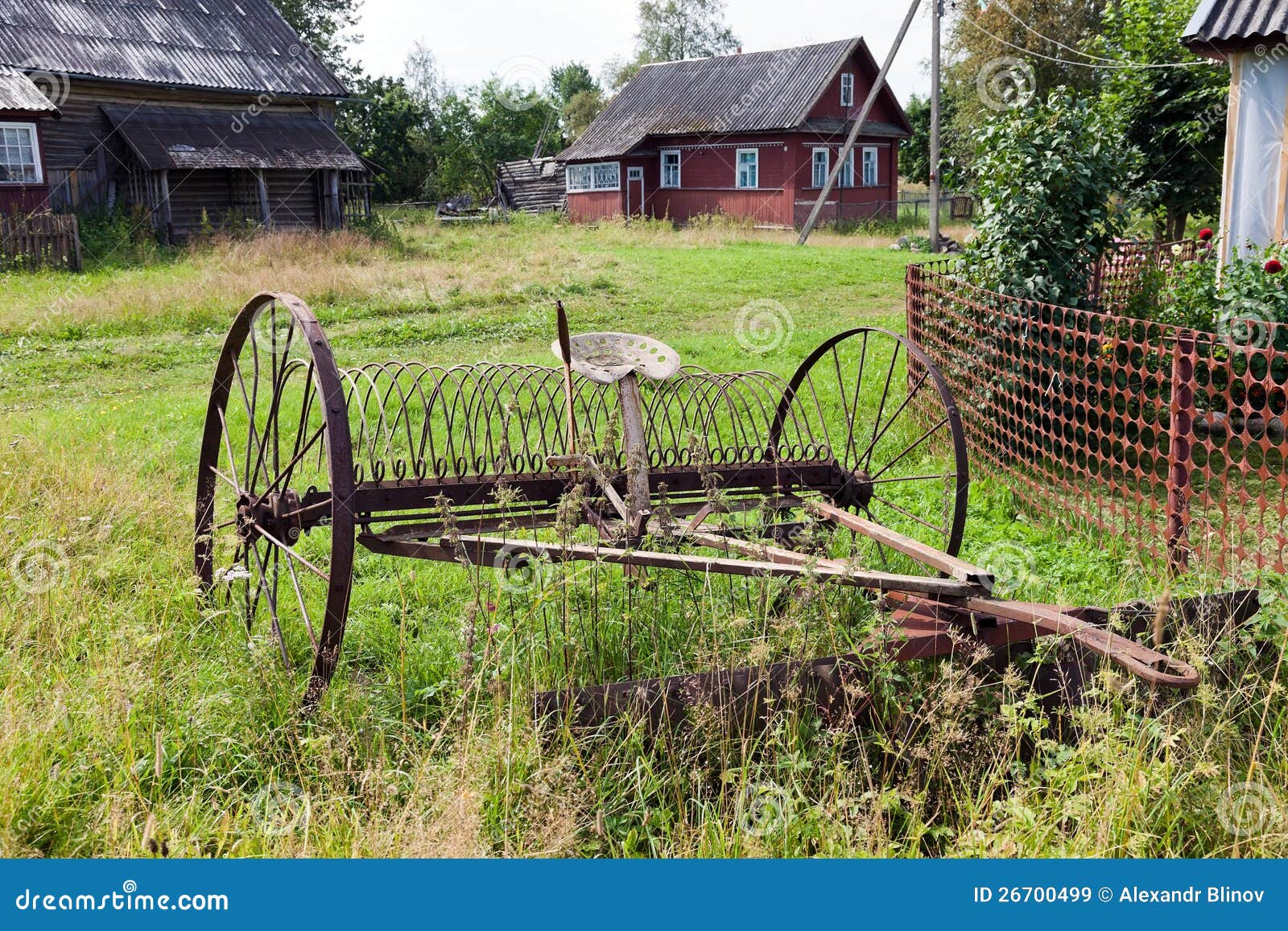 Rake hay in agriculture stock image. Image of oldfashioned - 26700499