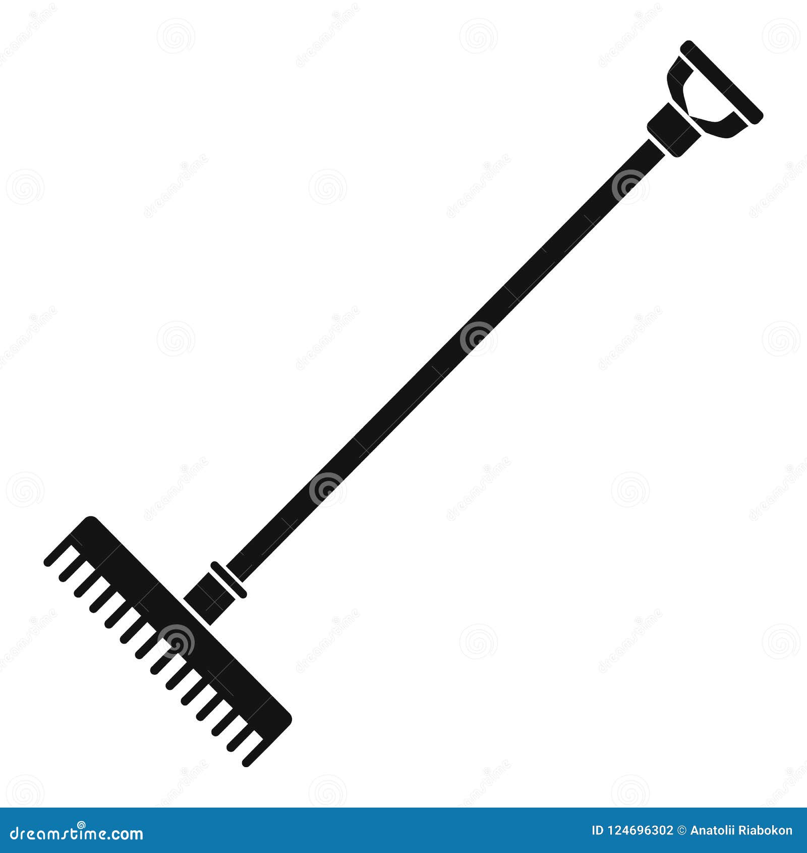 Rake icon, simple style stock illustration. Illustration of field ...