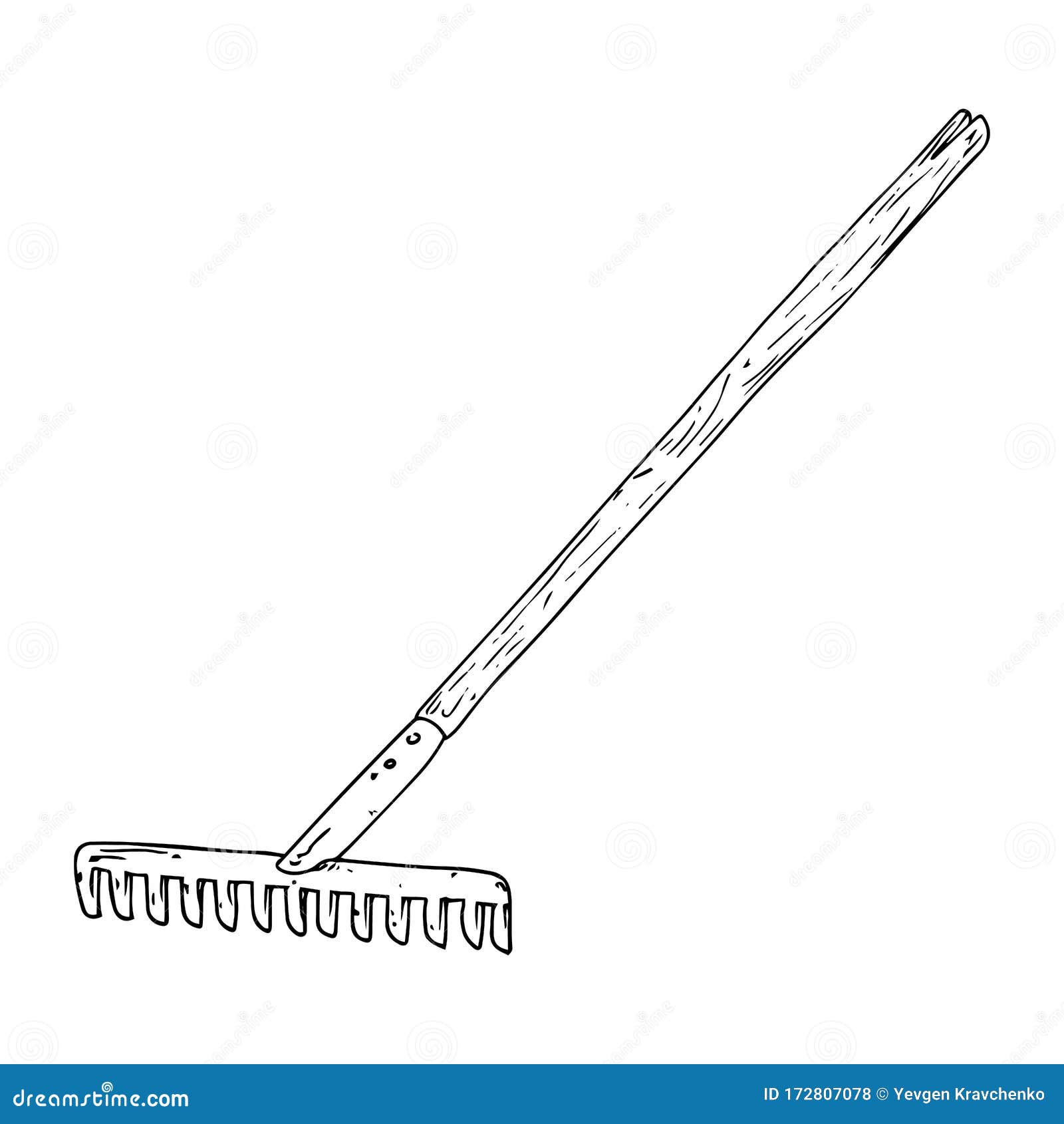 Rake Icon. Vector of a Rake. Hand Drawn Rake Stock Vector ...