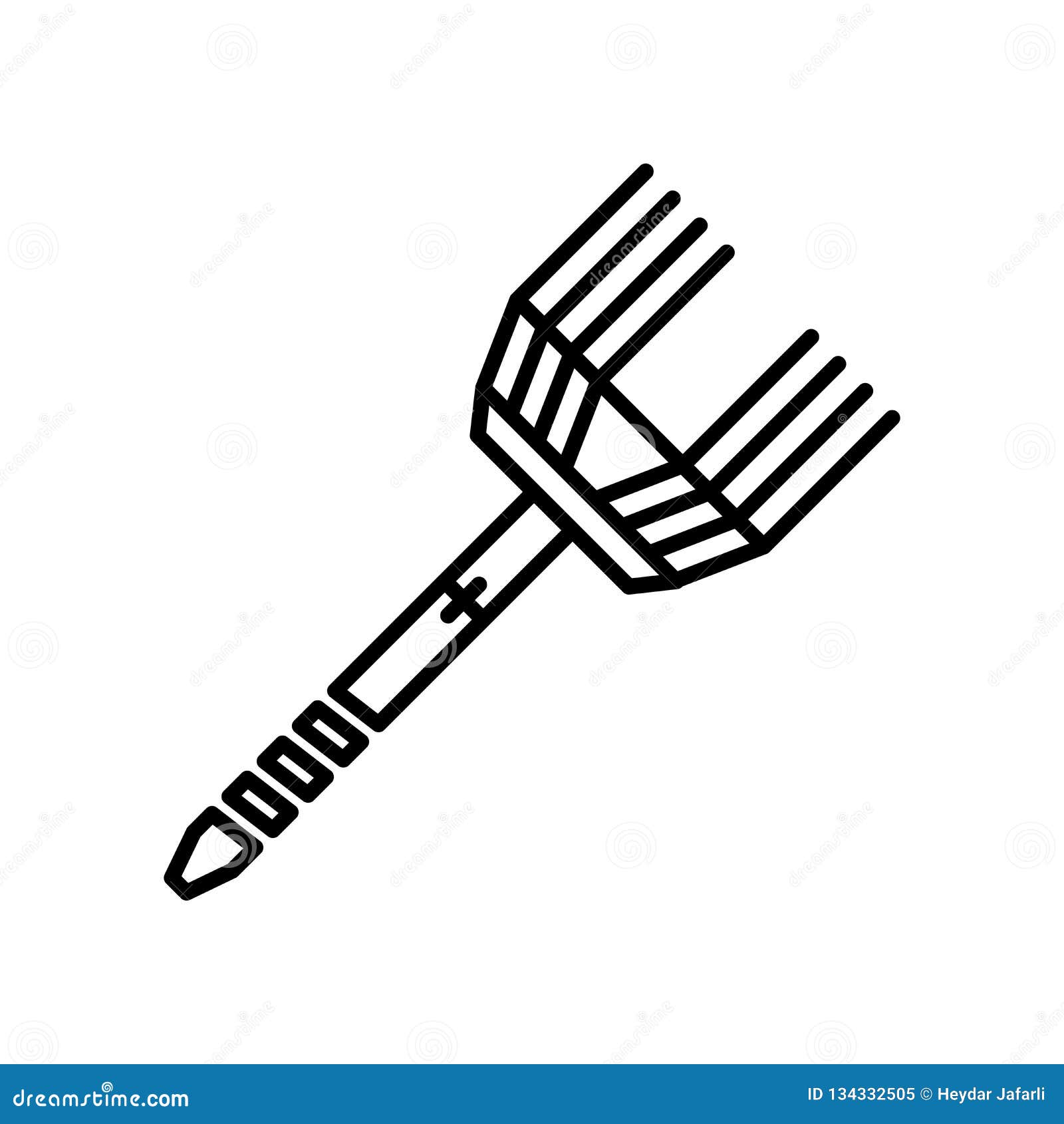 Rake Icon Vector Sign and Symbol Isolated on White Background, Rake ...