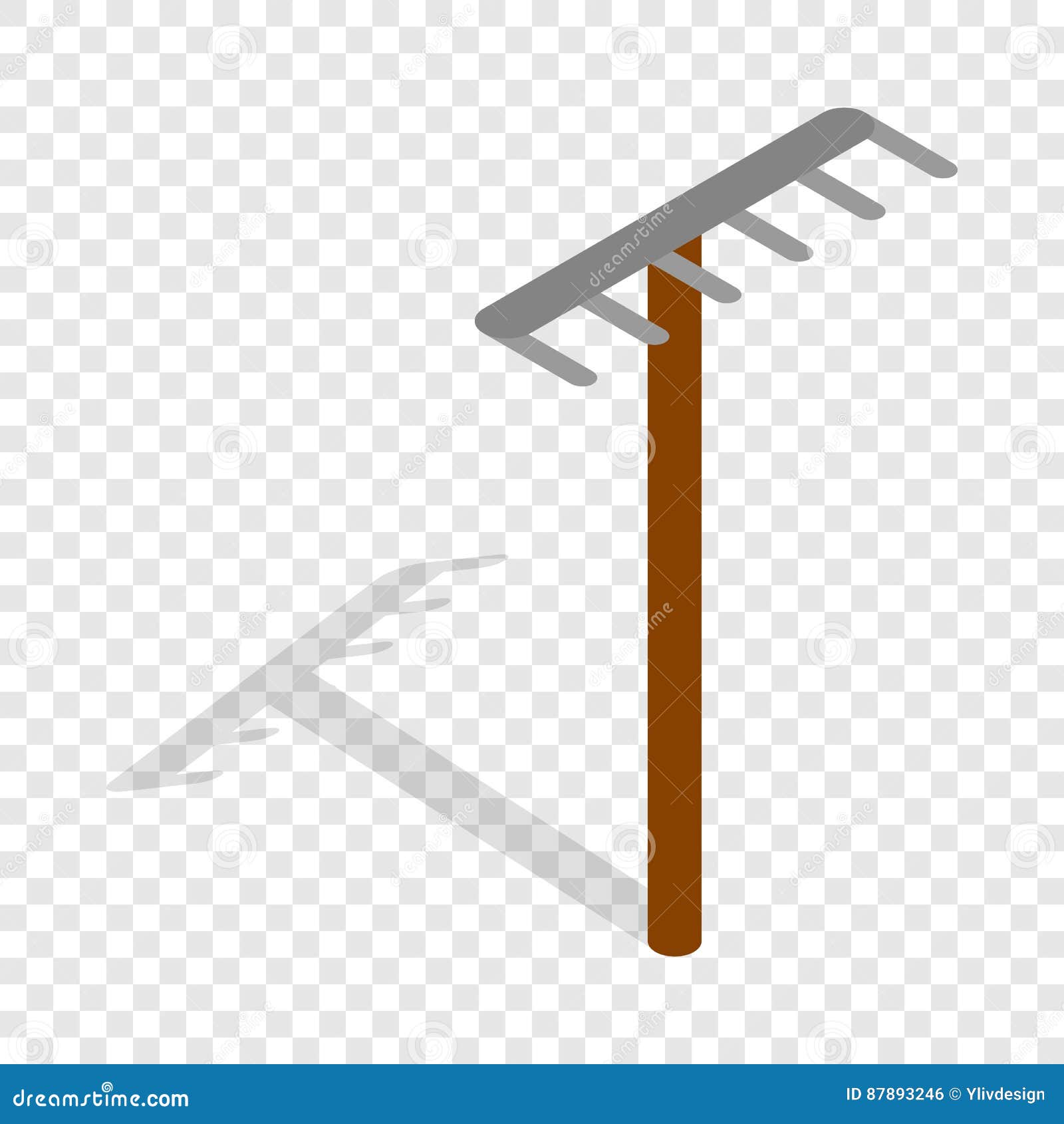 Rake isometric icon stock vector. Illustration of farming - 87893246