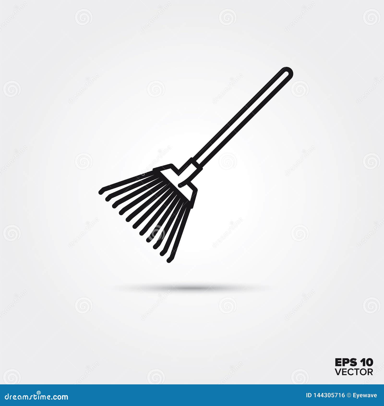 Rake line icon stock vector. Illustration of rake, garden - 144305716