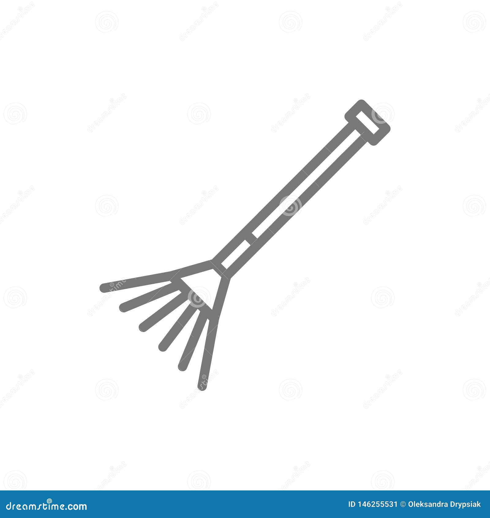 Rake line icon. stock vector. Illustration of farm, gardening - 146255531
