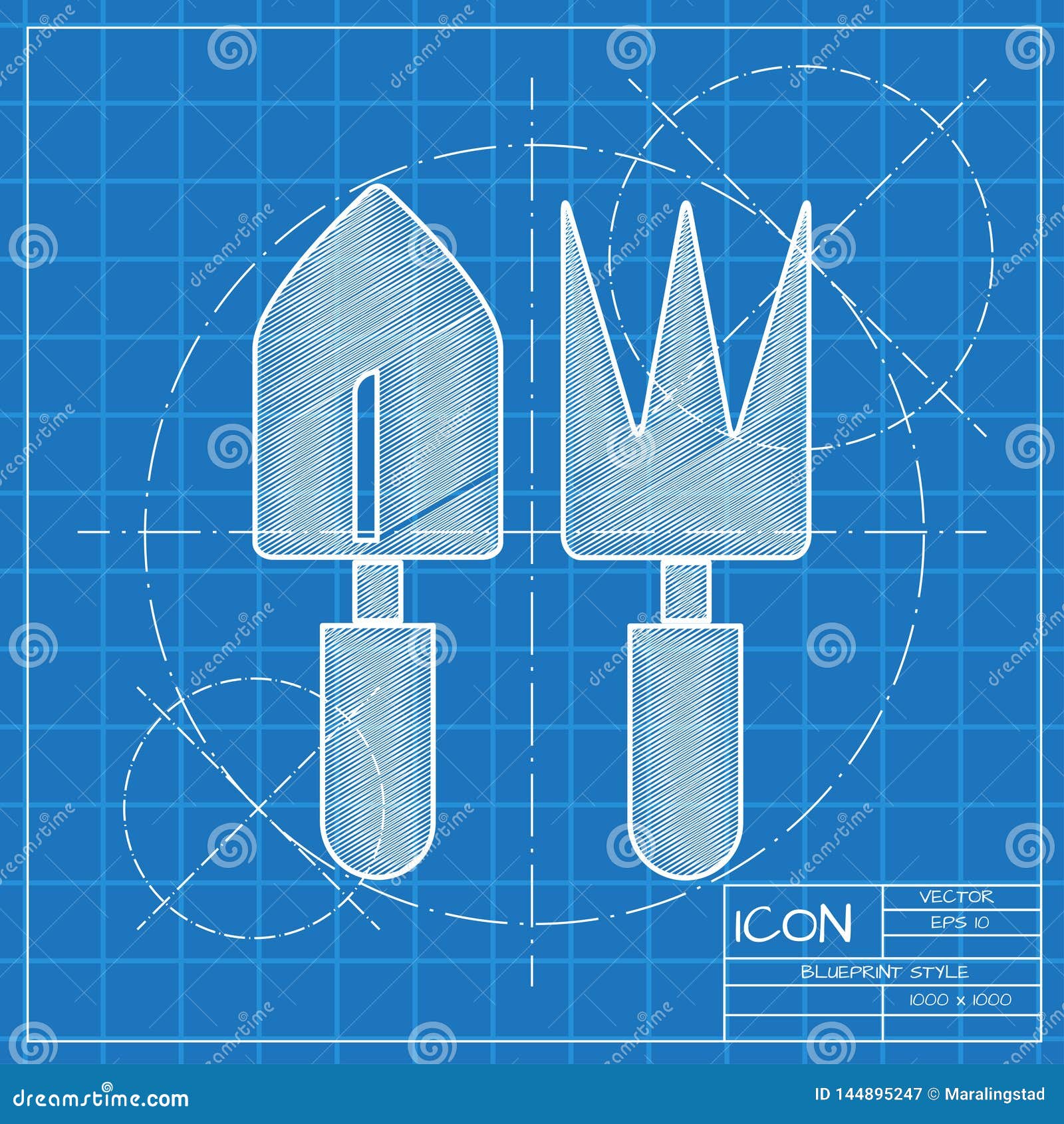 Rake and Spade Toolset Illustration. Garden Tools Icon Stock Image ...