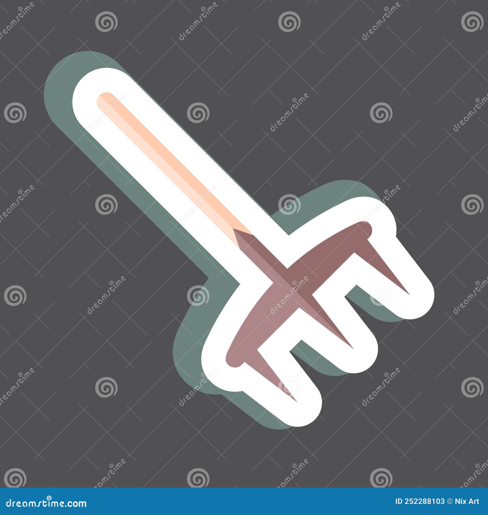 Rake Sticker in Trendy Isolated on Black Background Stock Illustration ...
