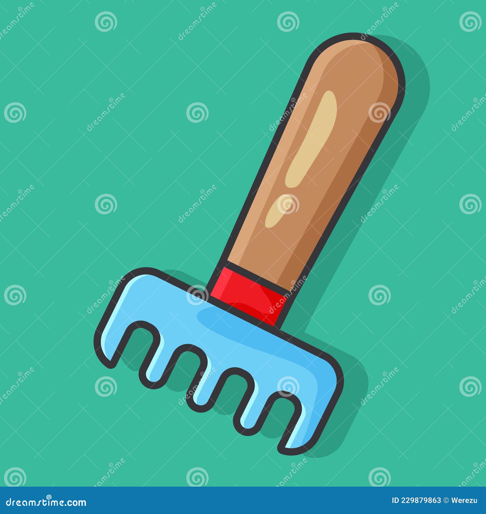 Rake Tool Isolated Cartoon Vector Illustration in Flat Style Stock ...