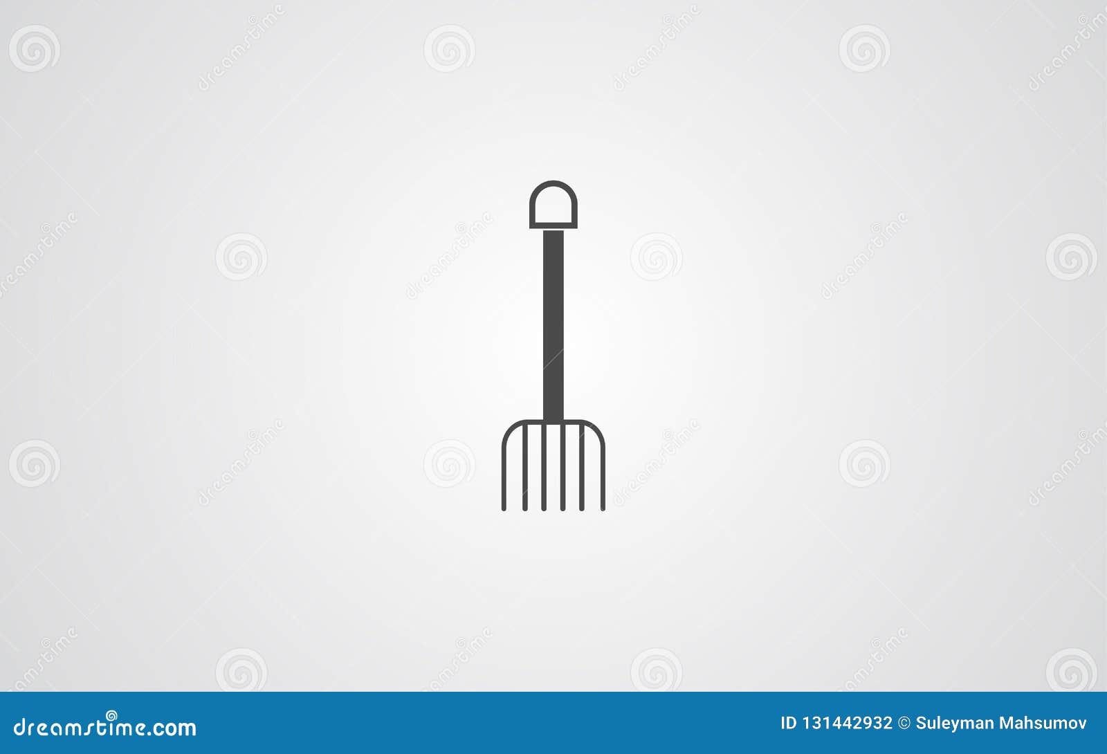Rake Vector Icon Sign Symbol Stock Vector - Illustration of hose ...