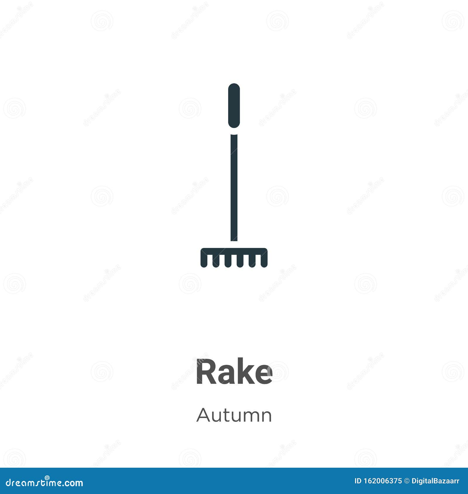 Rake Vector Icon on White Background. Flat Vector Rake Icon Symbol Sign ...