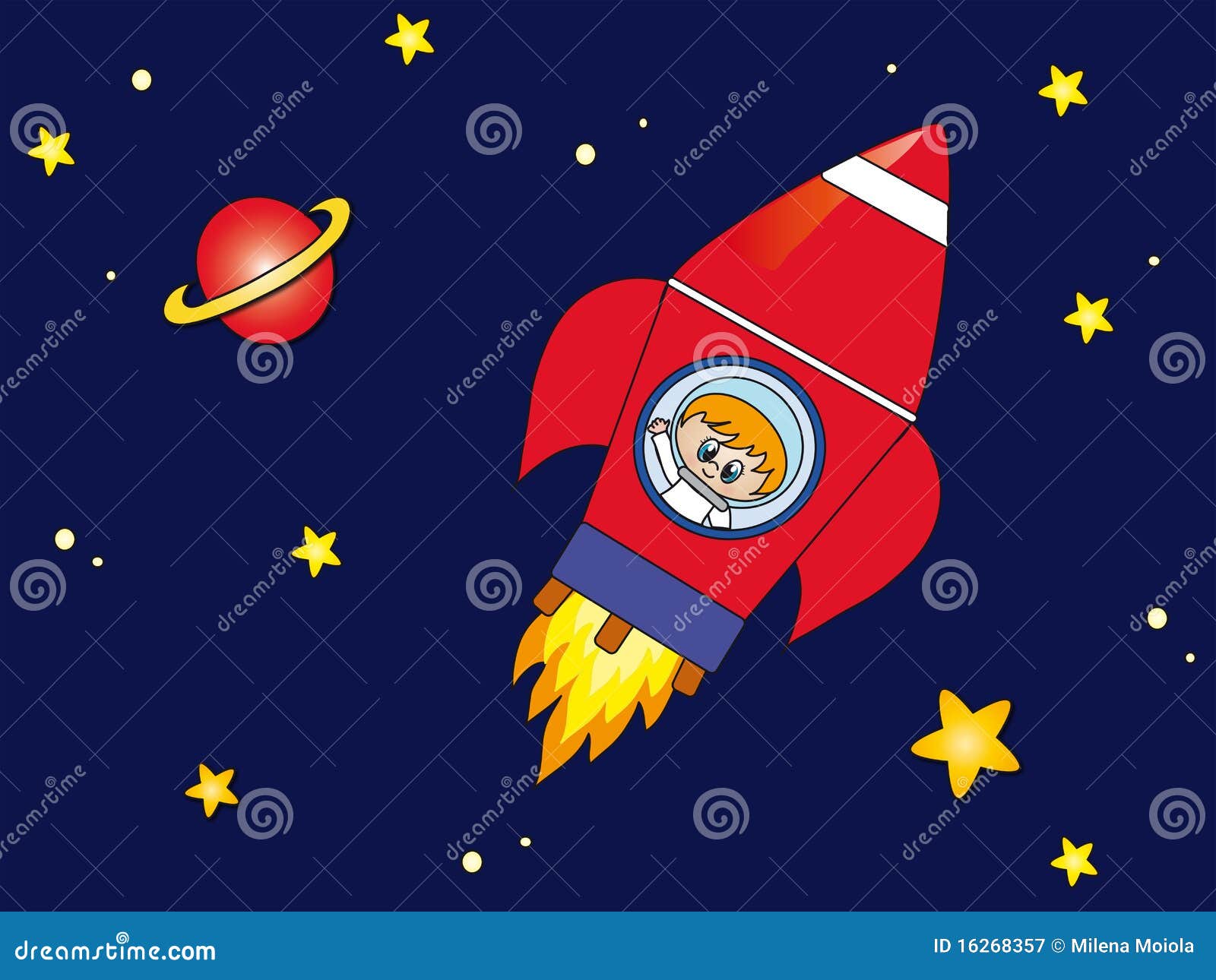 Raket in de ruimte stock illustratie. Illustration of sterren - 16268357