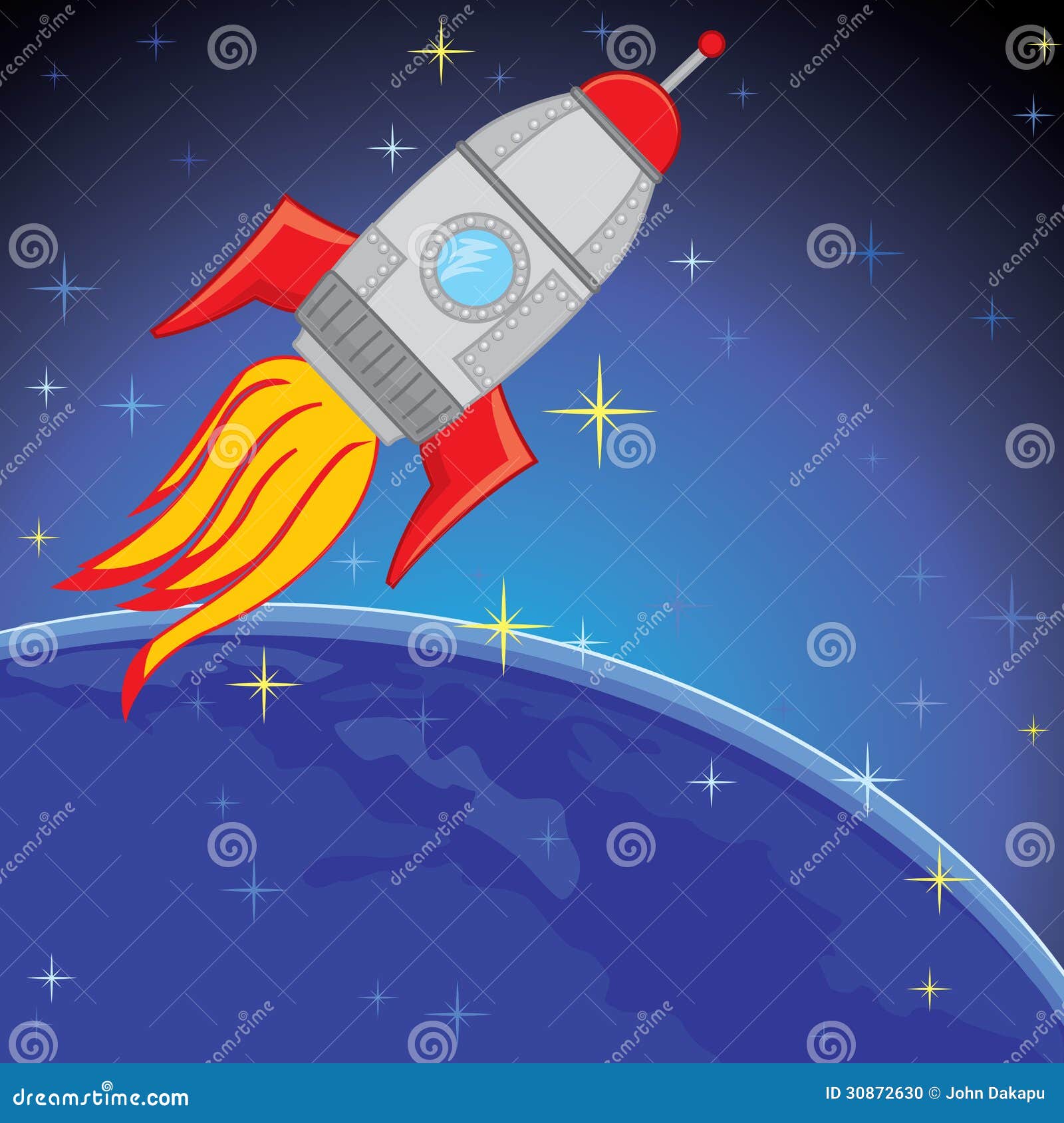 Raket in de Ruimte stock illustratie. Illustration of toekomst - 30872630