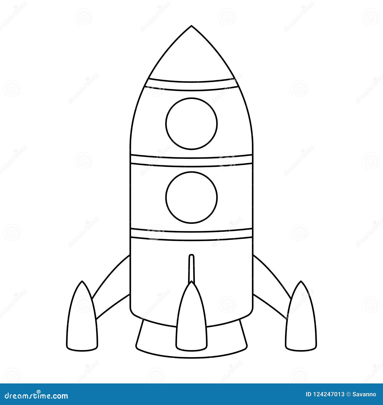 Raket De Tekening Van Het Beeldverhaaloverzicht Vector Illustratie ...
