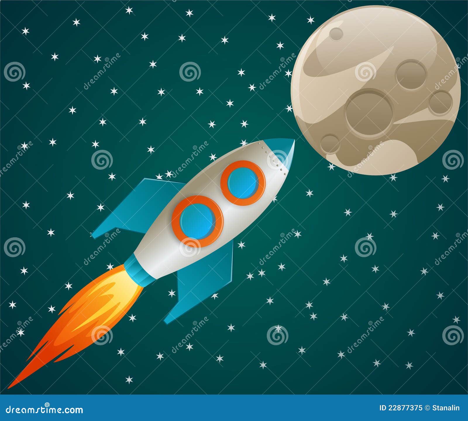 Raket in ruimte vector illustratie. Illustration of snelheid - 22877375