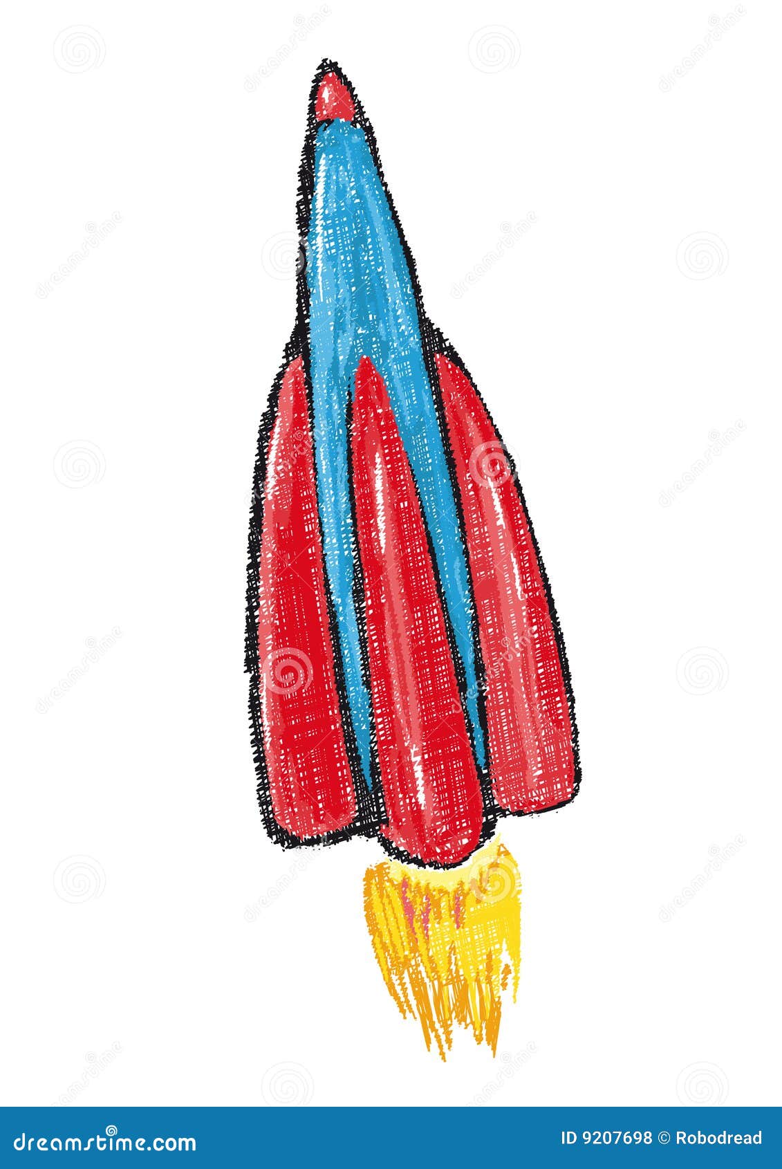 Raket (vector) vector illustratie. Illustration of avontuur - 9207698