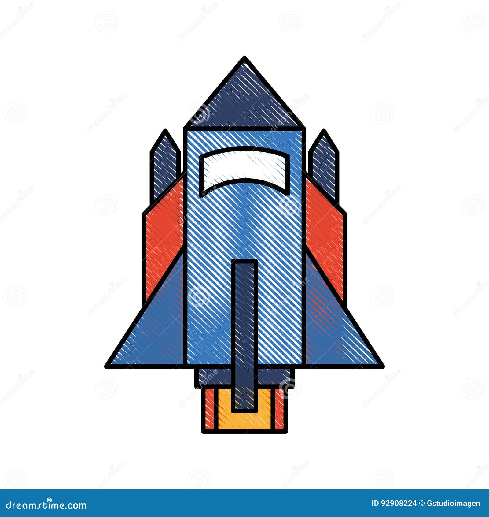 Raket vliegend pictogram vector illustratie. Illustration of creatief ...