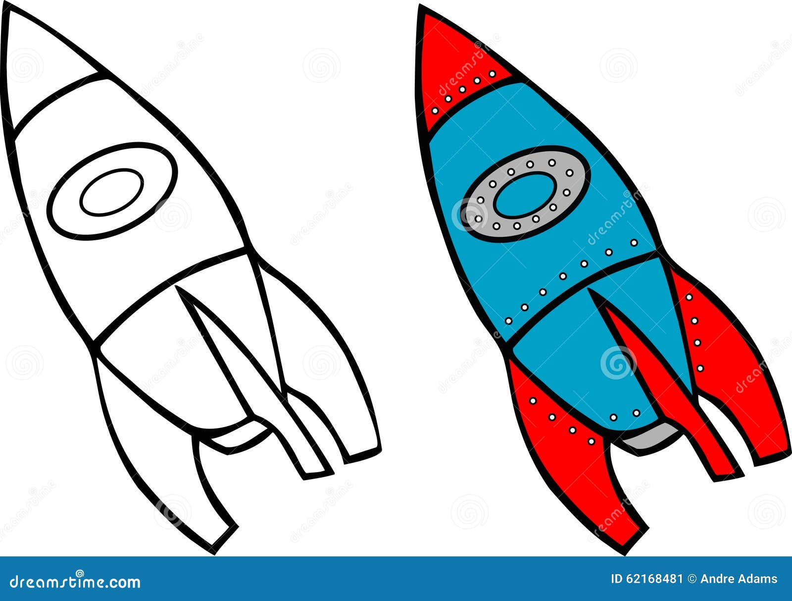 Raketfärgläggningbok vektor illustrationer. Illustration av raket ...