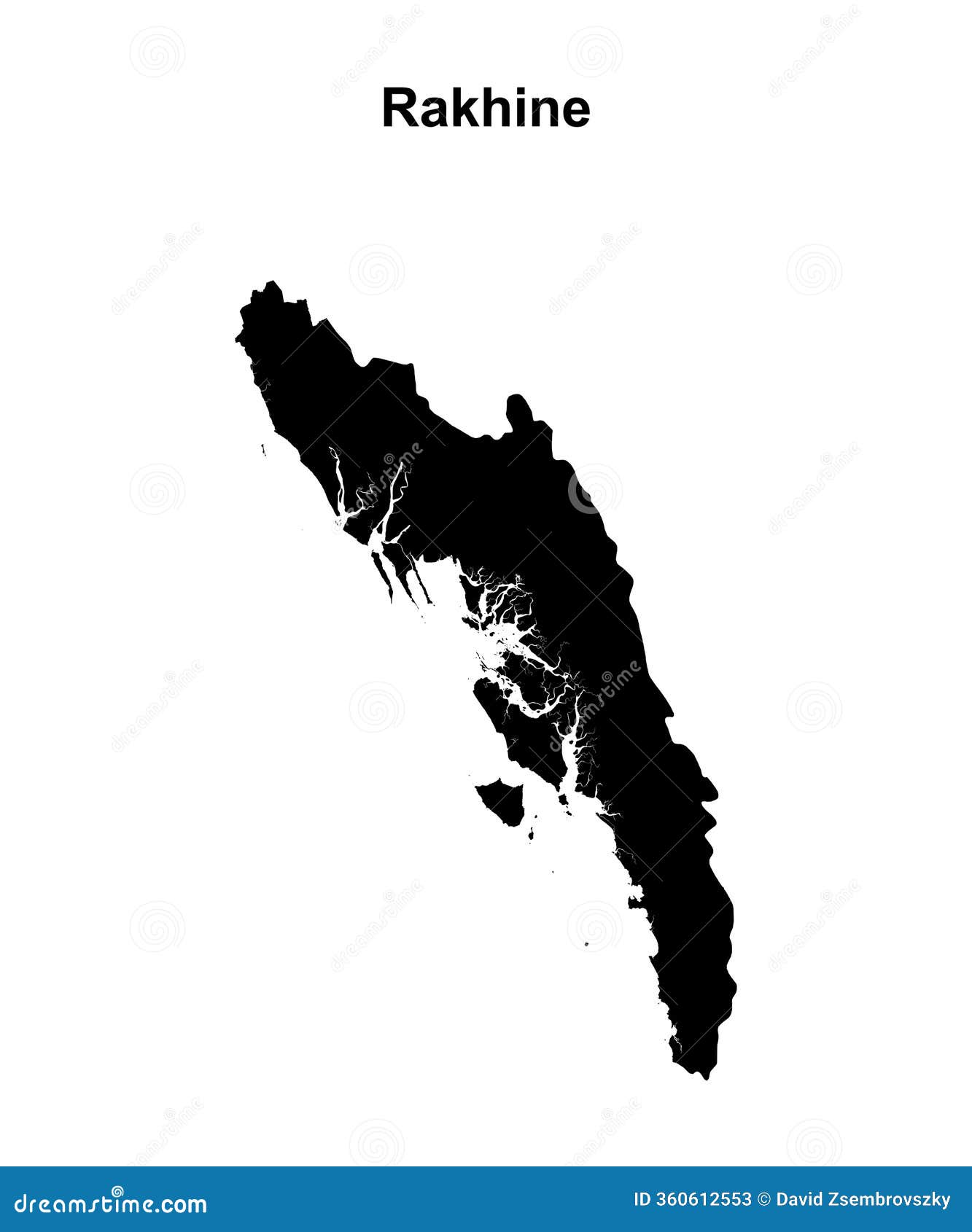 Rakhine outline map stock illustration. Illustration of boundaries ...