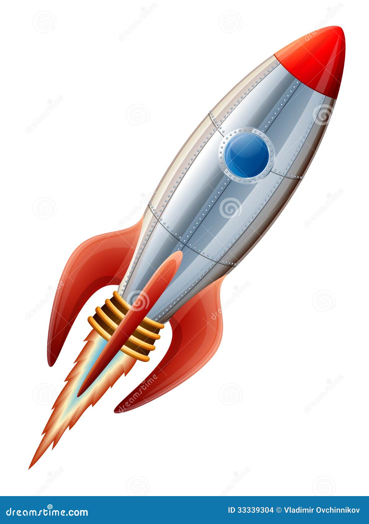 Rakieta ilustracja wektor. Ilustracja złożonej z ogień - 33339304