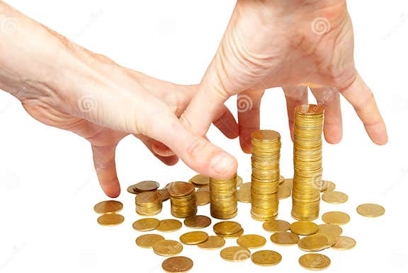Raking money hands stock image. Image of economic, gold - 7361527