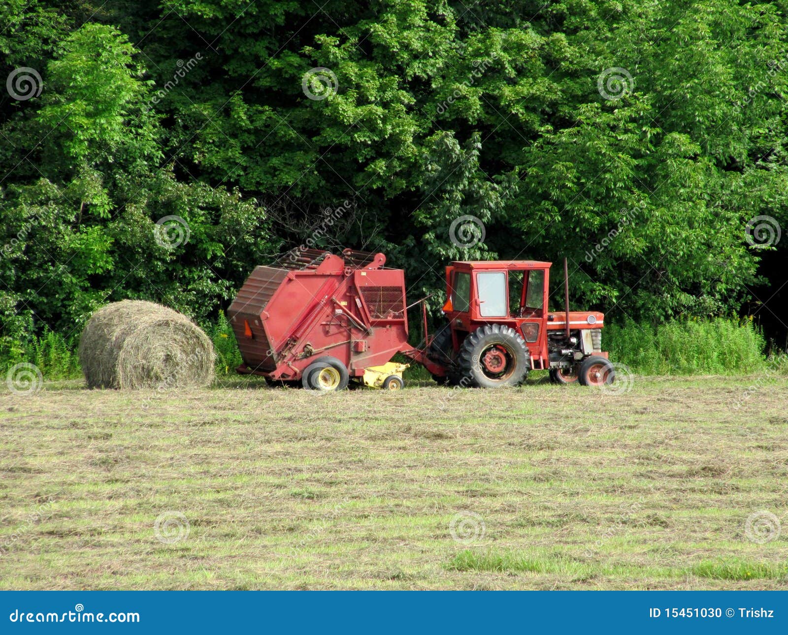 Raking Rolls of Hay stock photo. Image of white, driving - 15451030