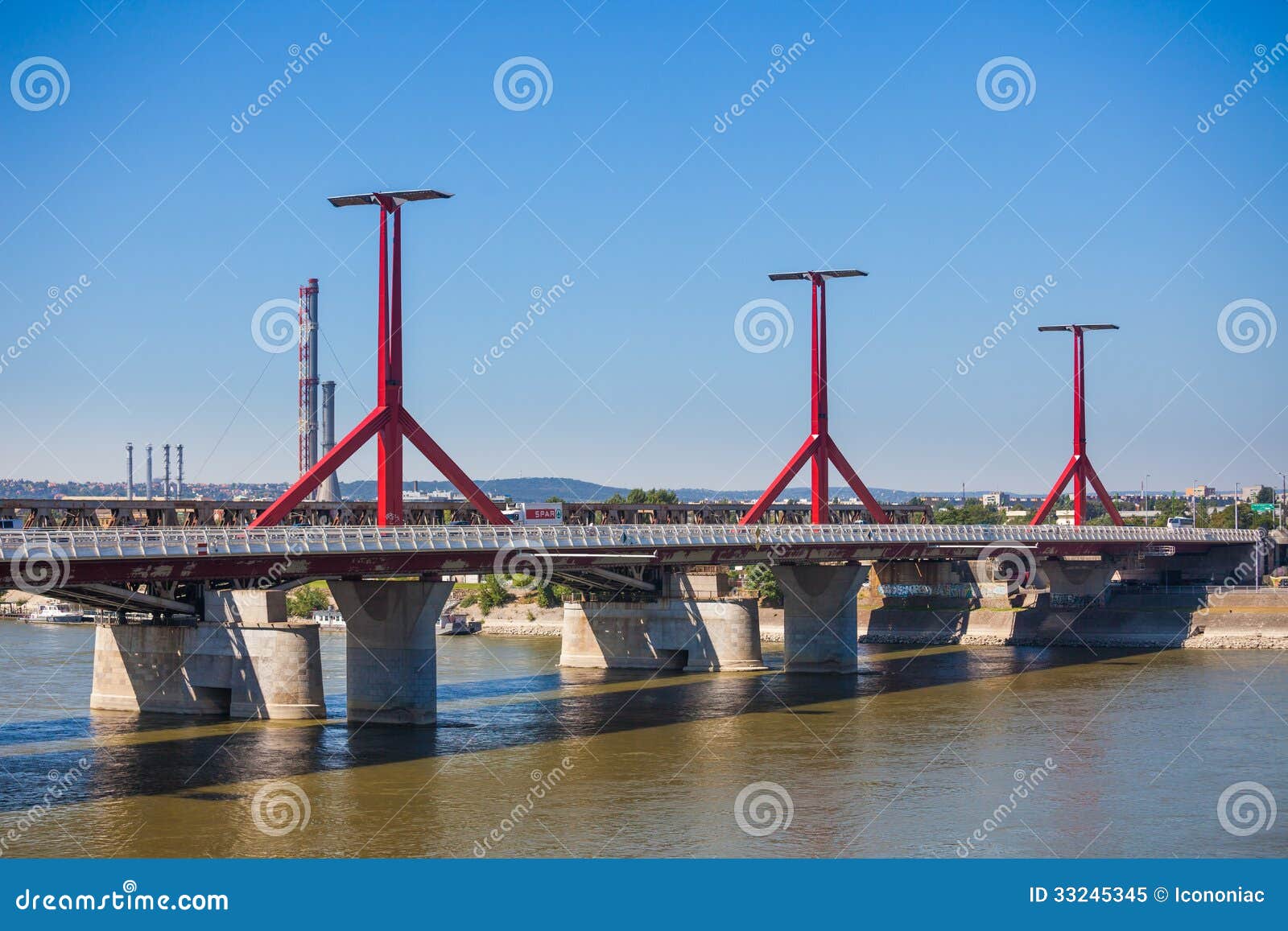 Rakoczi Bridge Pillars from Budapest Stock Image - Image of urban ...