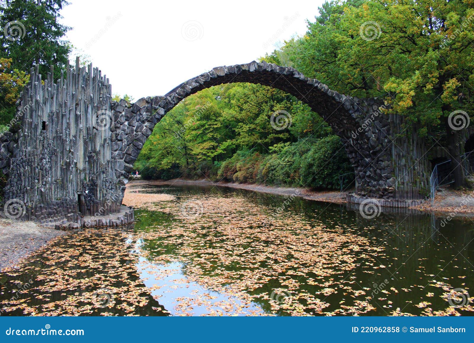 Rakotzbrucke Bridge in Germany Stock Photo - Image of waterway, flower ...