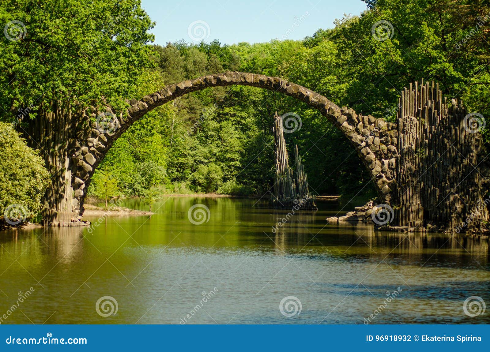 Rakotzbrucke - Devil`s Bridge - Saxony, Germany. Stock Photo - Image of ...
