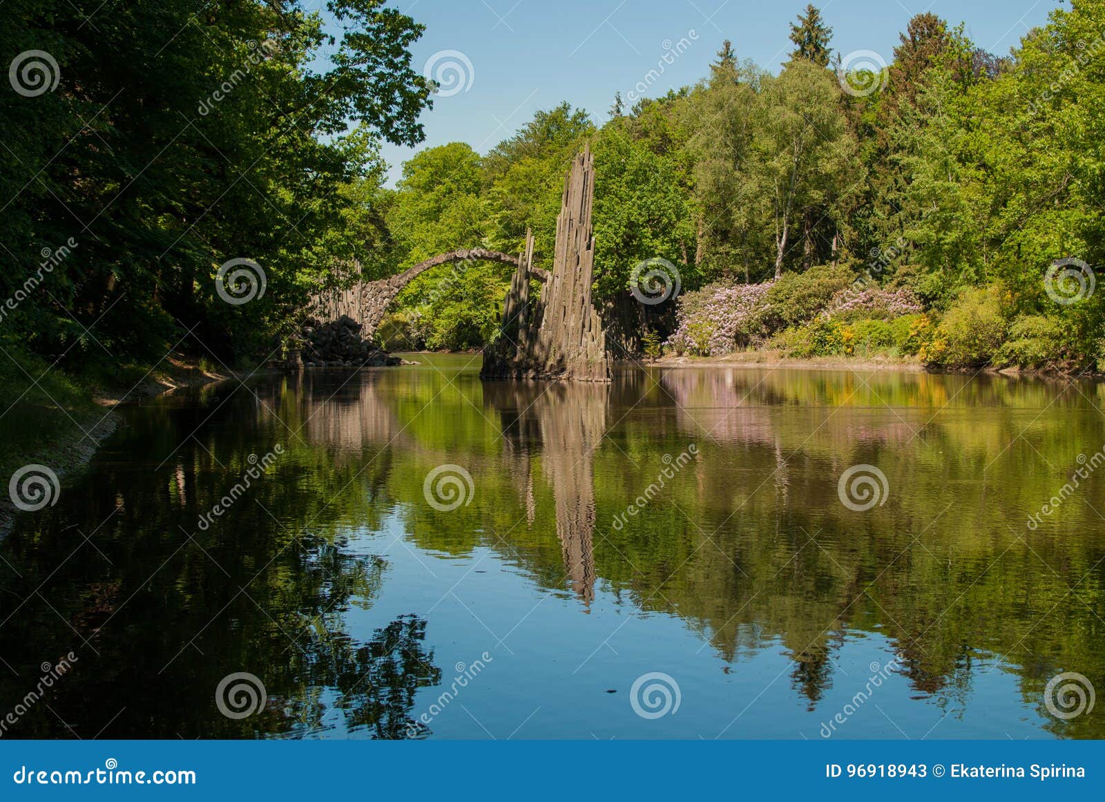 Rakotzbrucke - Devil`s Bridge - Saxony, Germany Stock Image - Image of ...