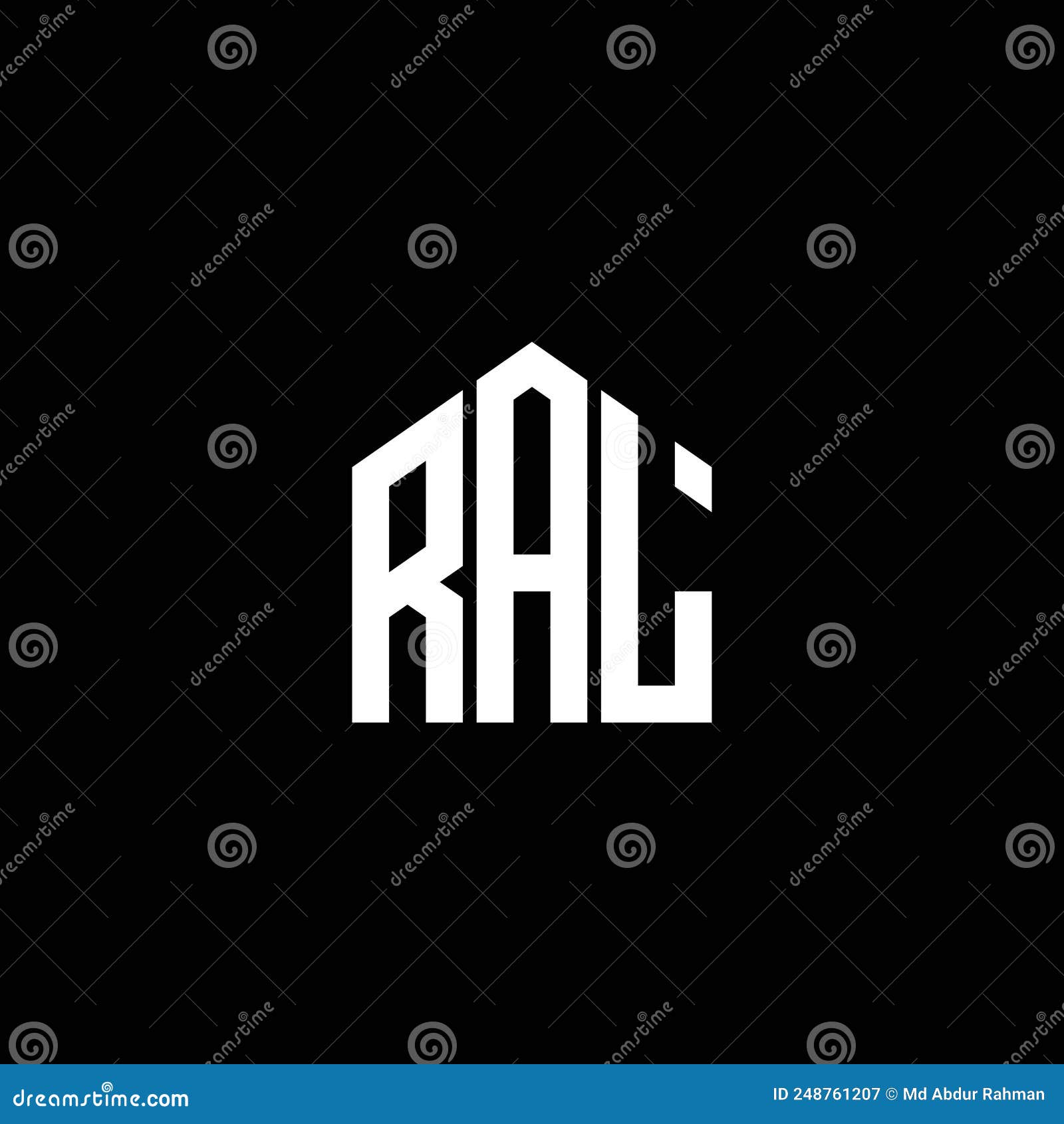 RAL Letter Logo Design on BLACK Background. RAL Creative Initials ...