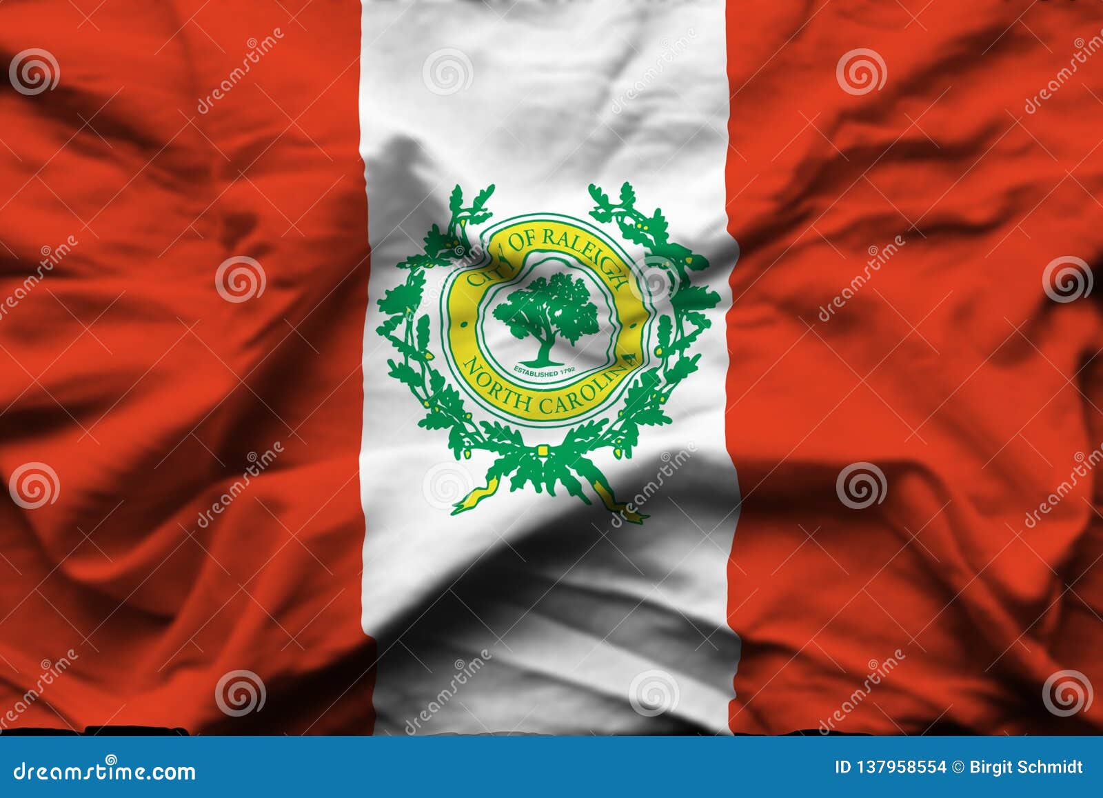 Raleigh Realistic Flag Illustration. Stock Illustration - Illustration ...
