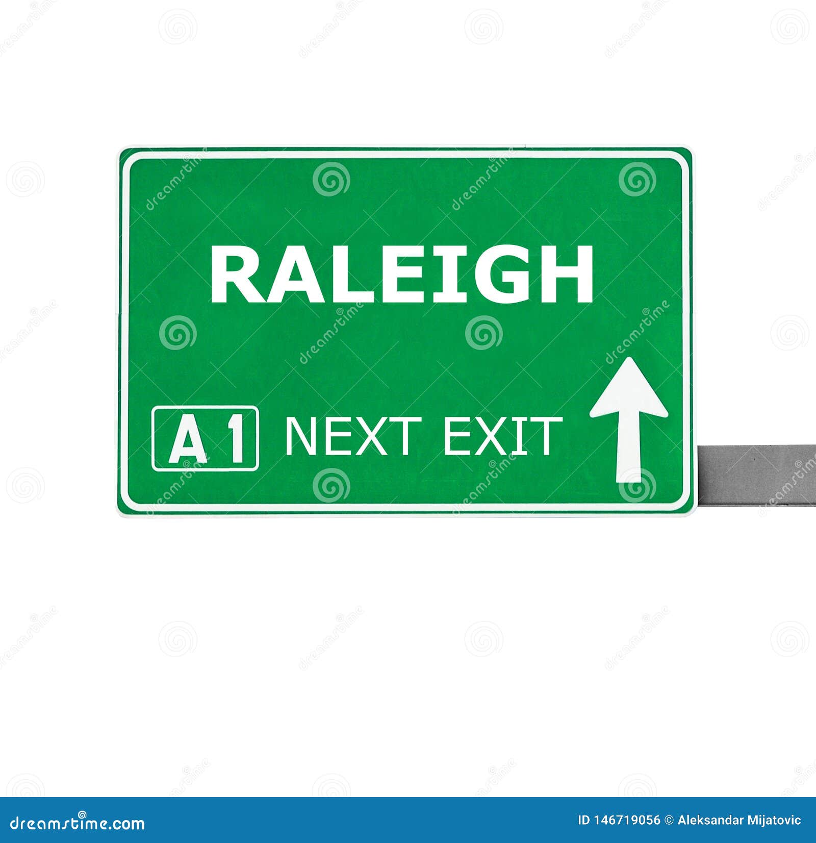 RALEIGH Road Sign Isolated on White Stock Photo - Image of drive, exit ...