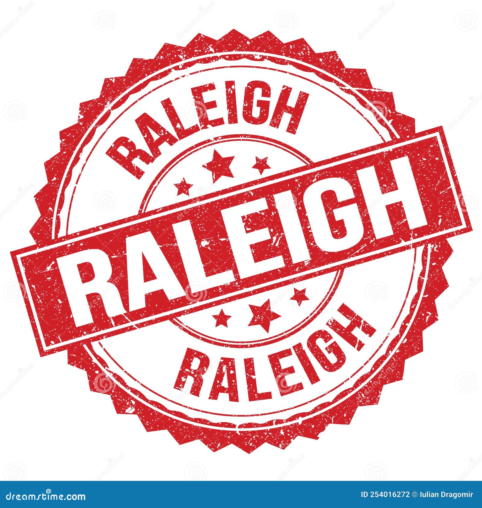 RALEIGH Text on Red Round Stamp Sign Stock Illustration - Illustration ...