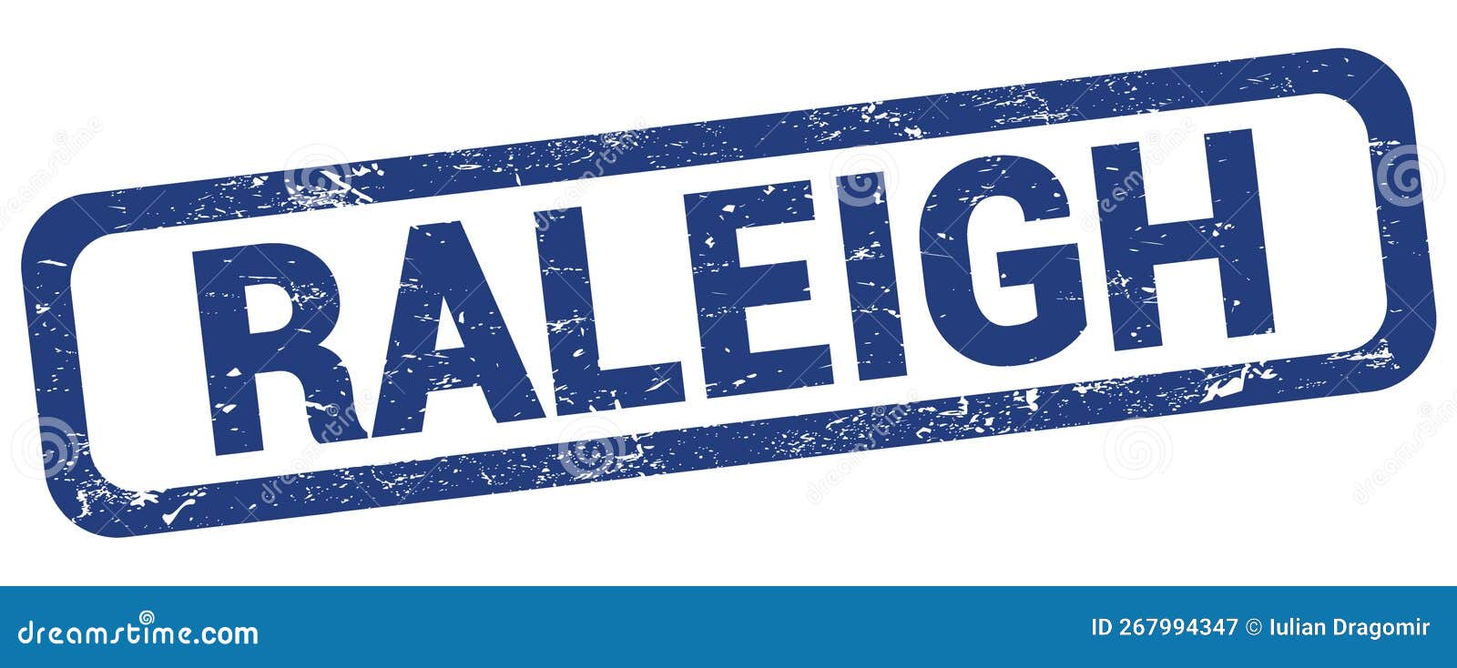 RALEIGH Text Written on Blue Rectangle Stamp Stock Illustration ...