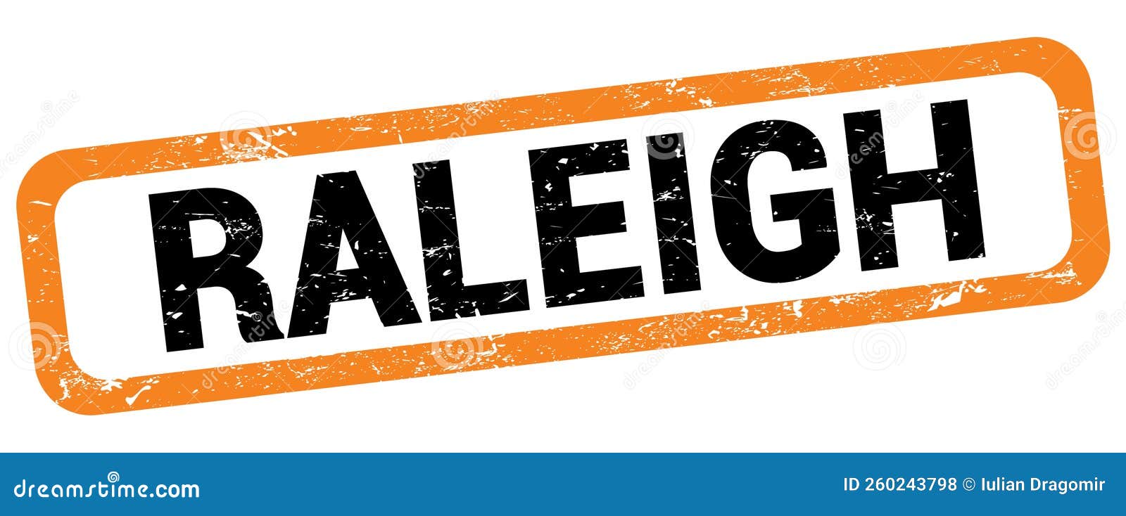 RALEIGH Text Written on Orange-black Rectangle Stamp Stock Illustration ...