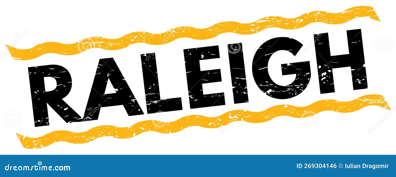 RALEIGH Text on Yellow-black Lines Stamp Sign Stock Illustration ...