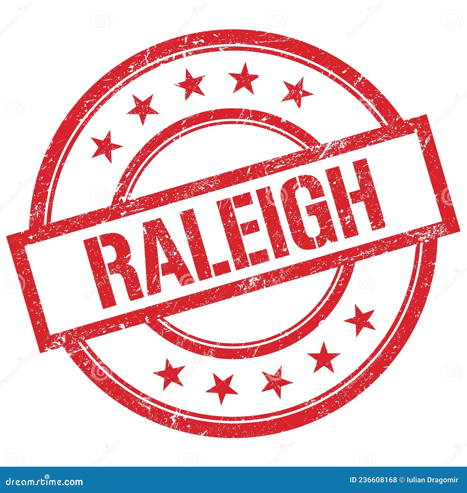 RALEIGH, Word Written on Red Round Stamp Stock Illustration ...