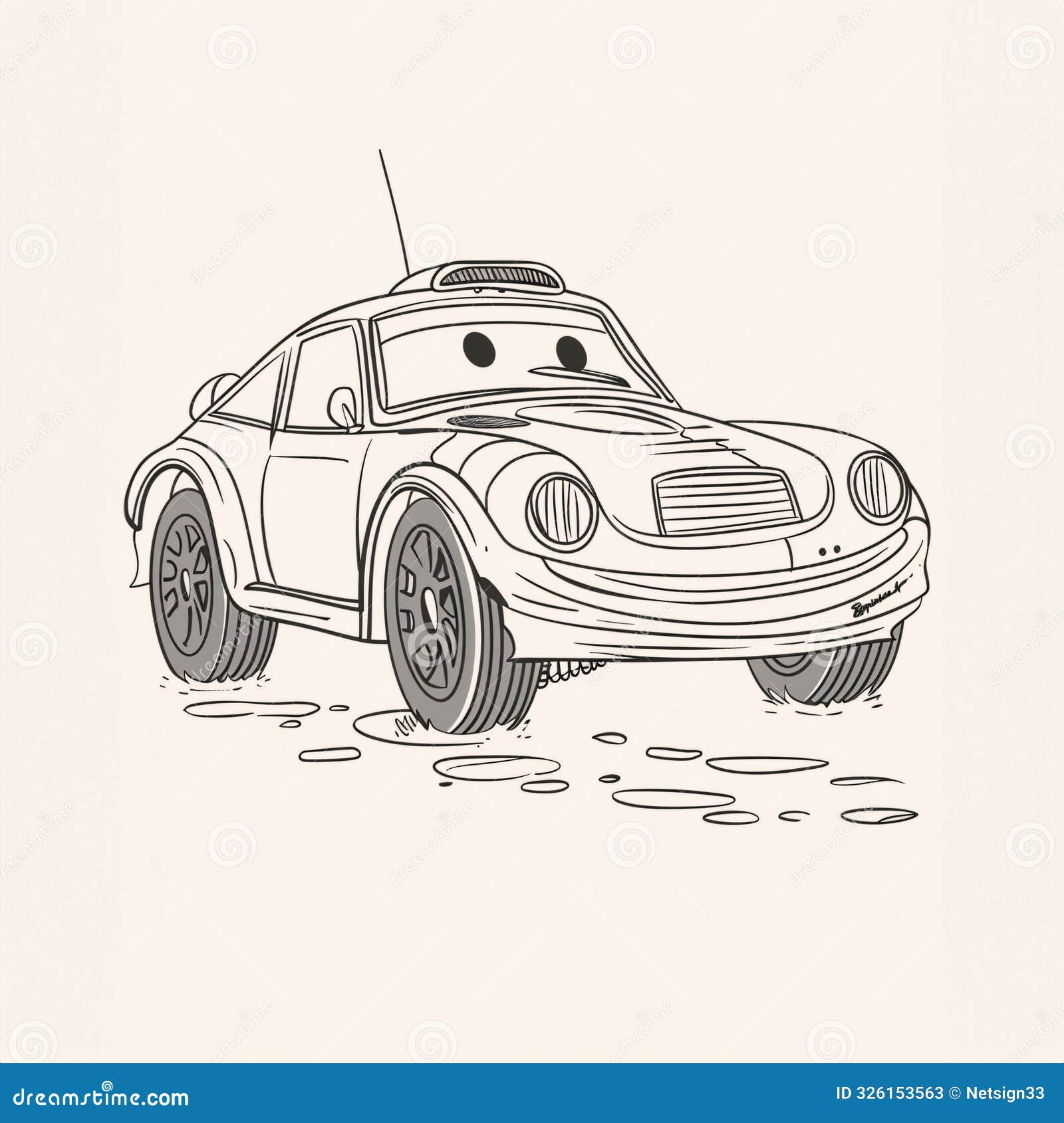 Rally Car - a Cartoon of a Car Stock Illustration - Illustration of ...