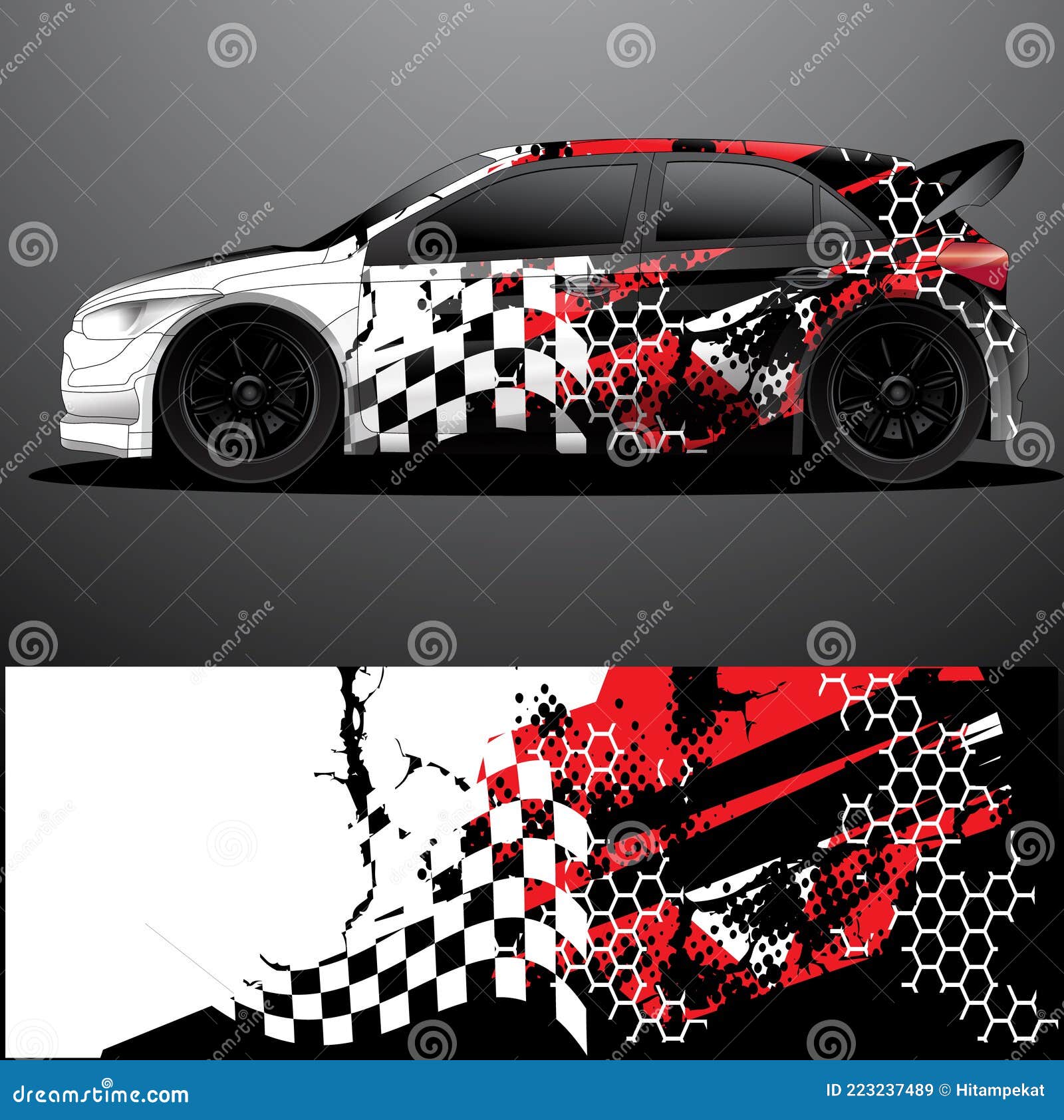 Rally Car Decal Graphic Wrap Vector Stock Vector - Illustration of ...