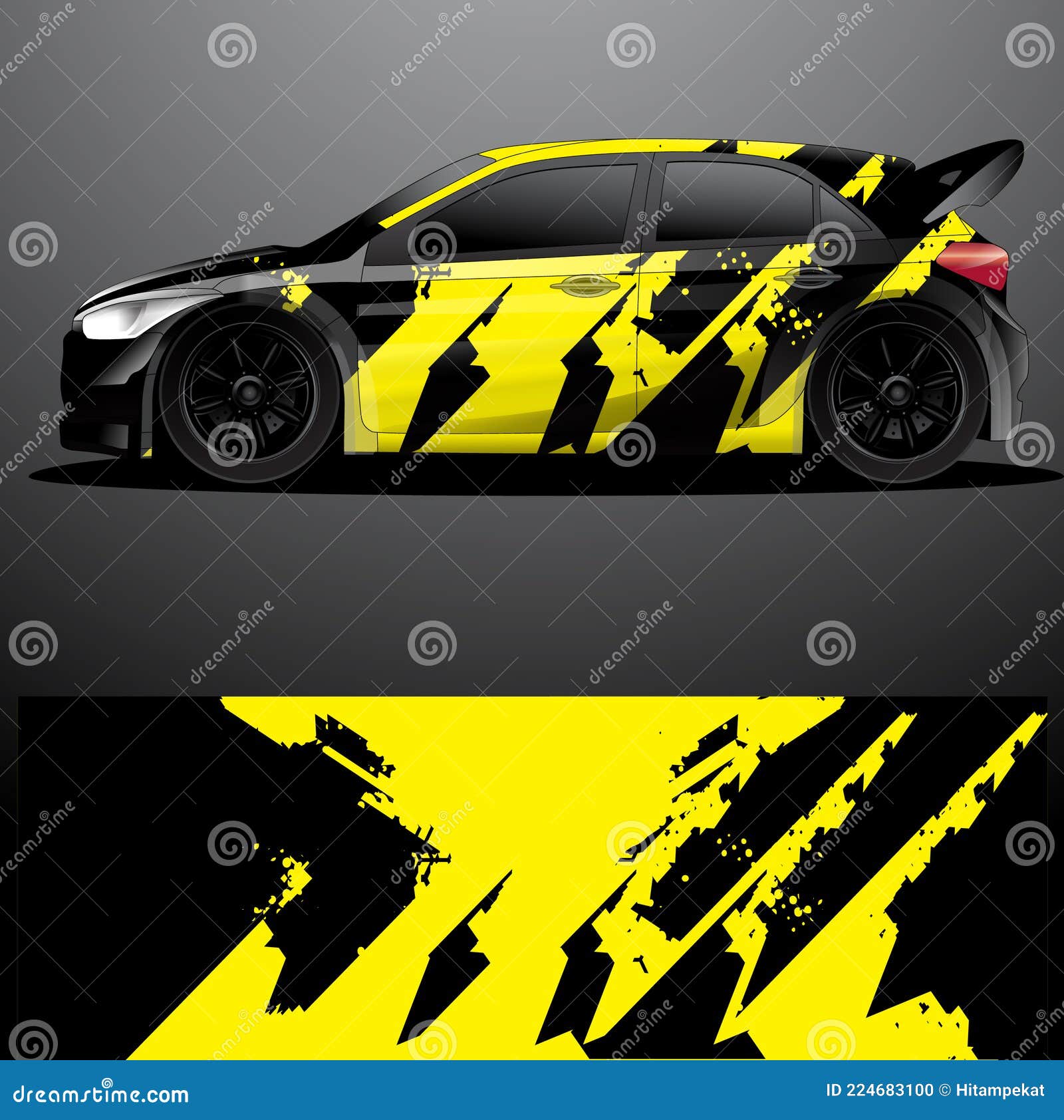 Rally Car Decal Graphic Wrap Vector Stock Vector - Illustration of ...