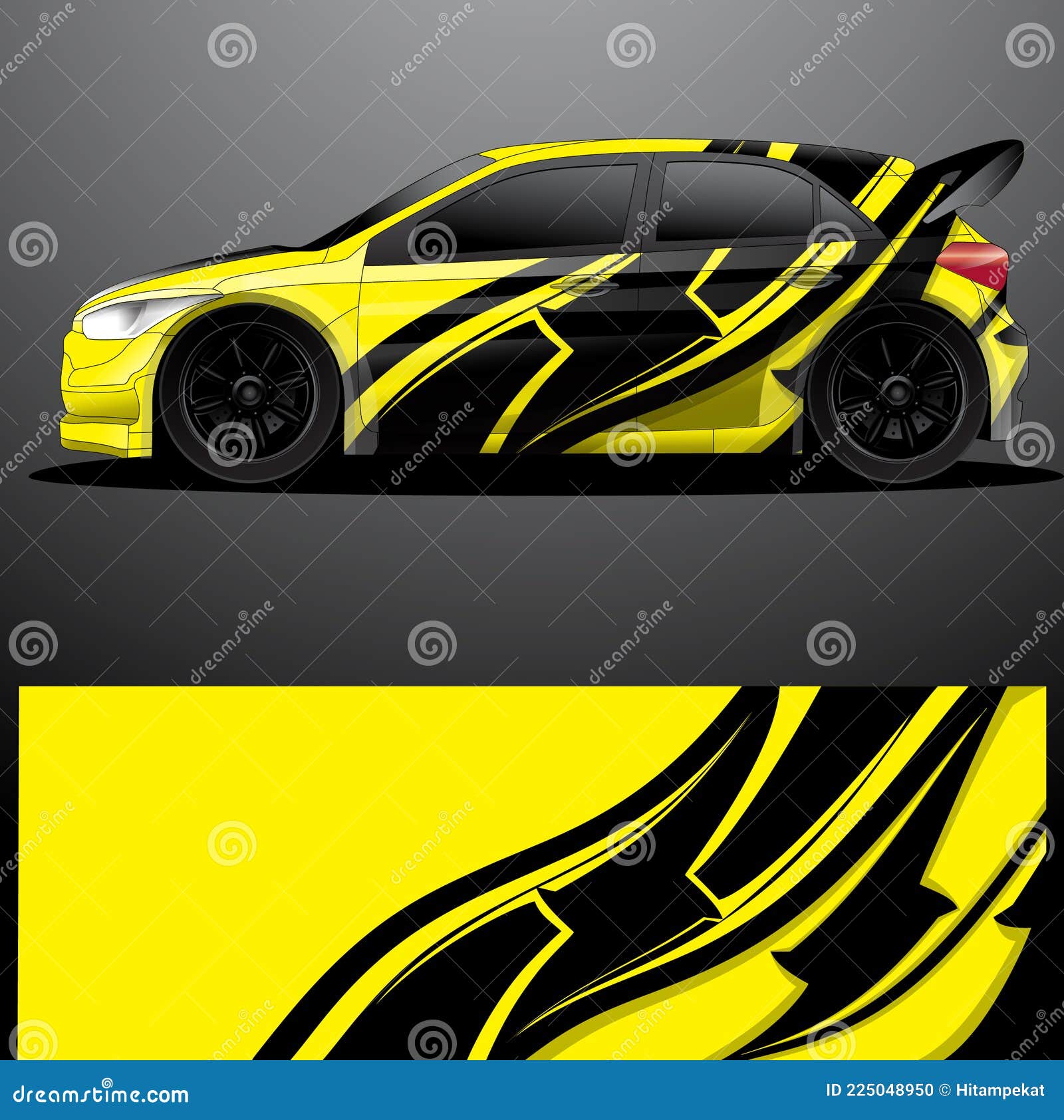 Rally Car Decal Graphic Wrap Vector Stock Vector - Illustration of race ...
