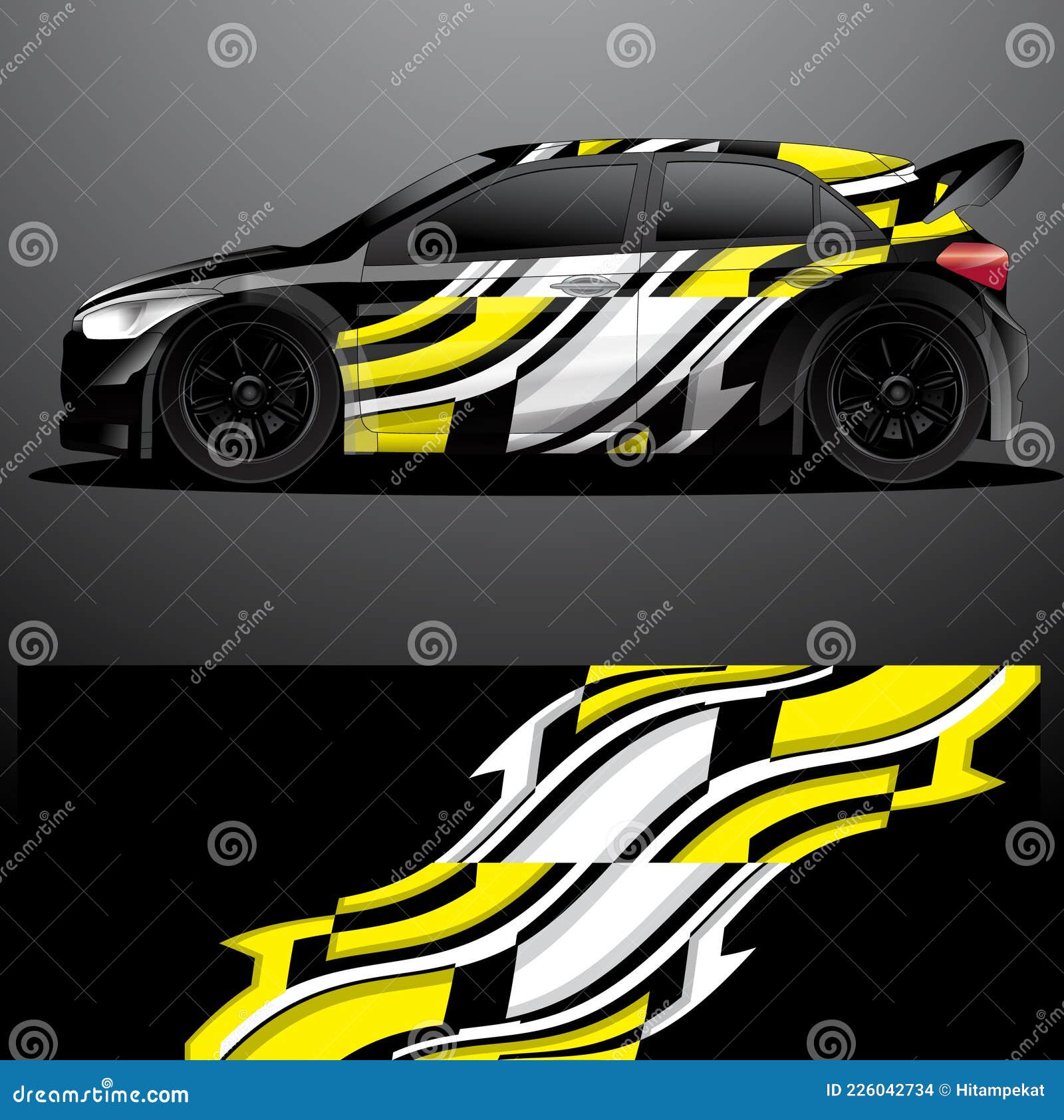 Rally Car Decal Graphic Wrap Vector Stock Vector - Illustration of ...