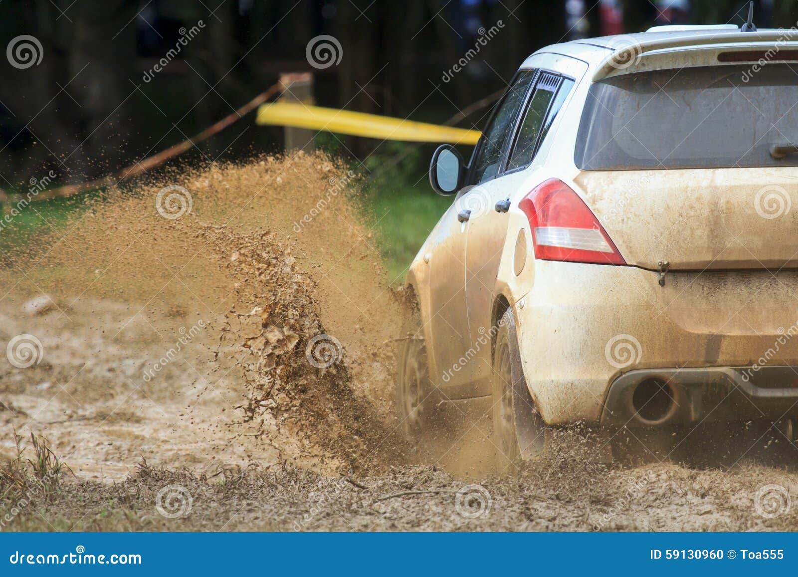 Rally car in muddy road stock photo. Image of drift, splashing - 59130960