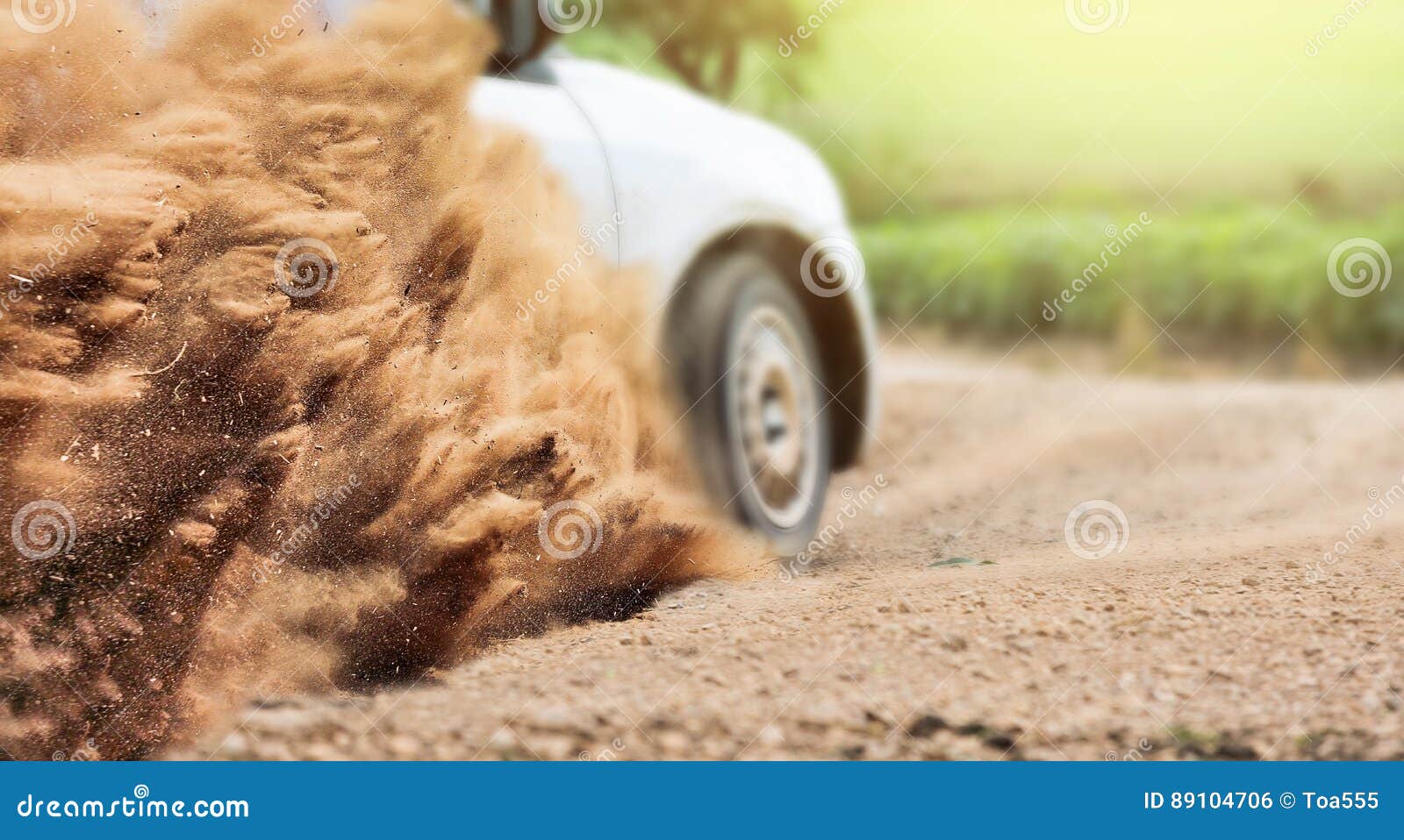 Rally Car Speed in Dirt Track Stock Photo - Image of machine, sport ...