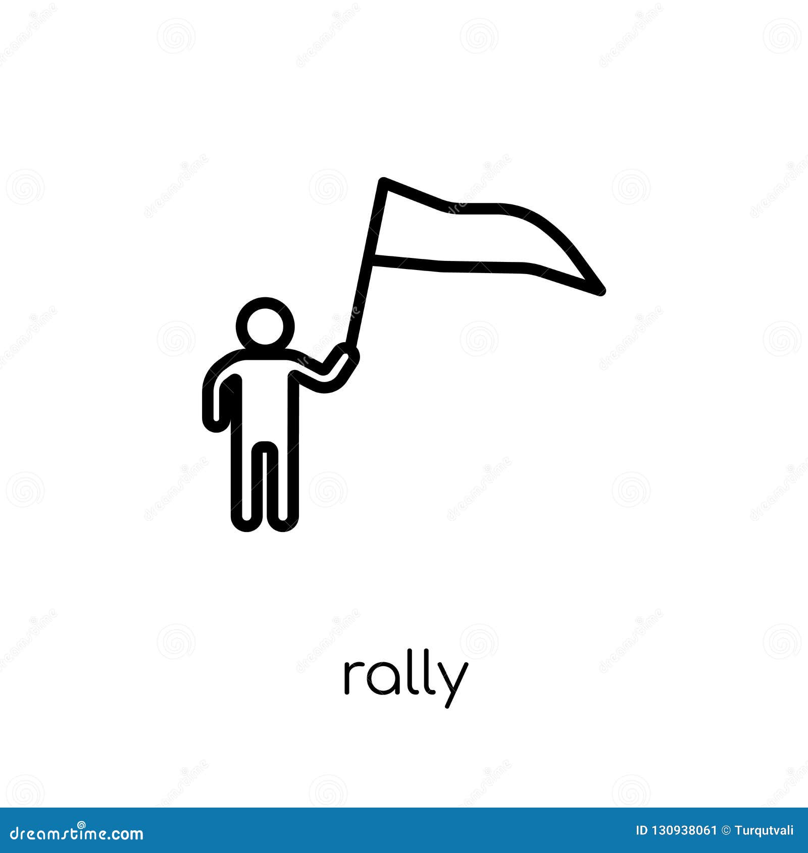 Rally Icon. Trendy Modern Flat Linear Vector Rally Icon on White Stock ...