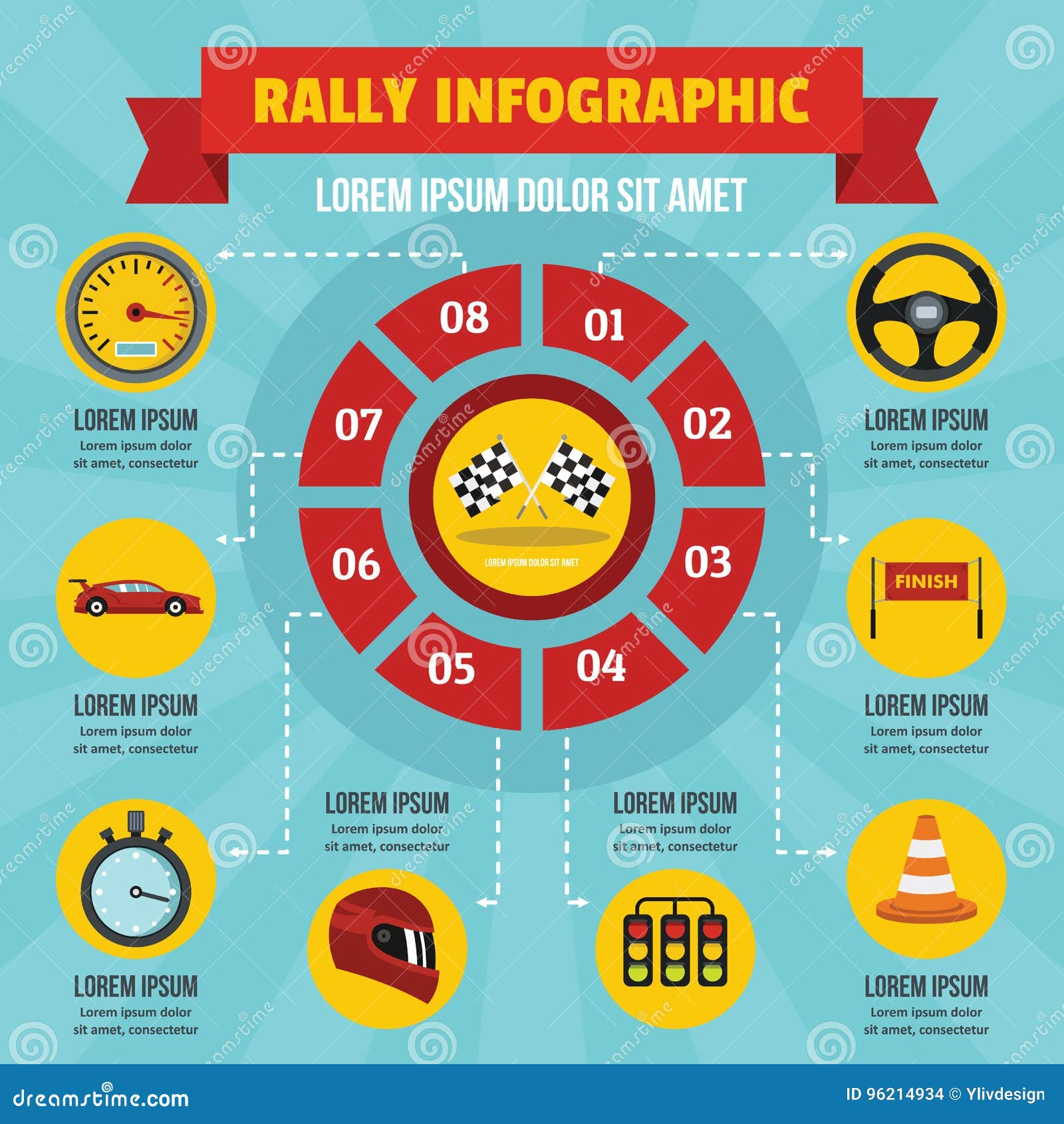 Rally Infographic Concept, Flat Style Stock Vector - Illustration of ...