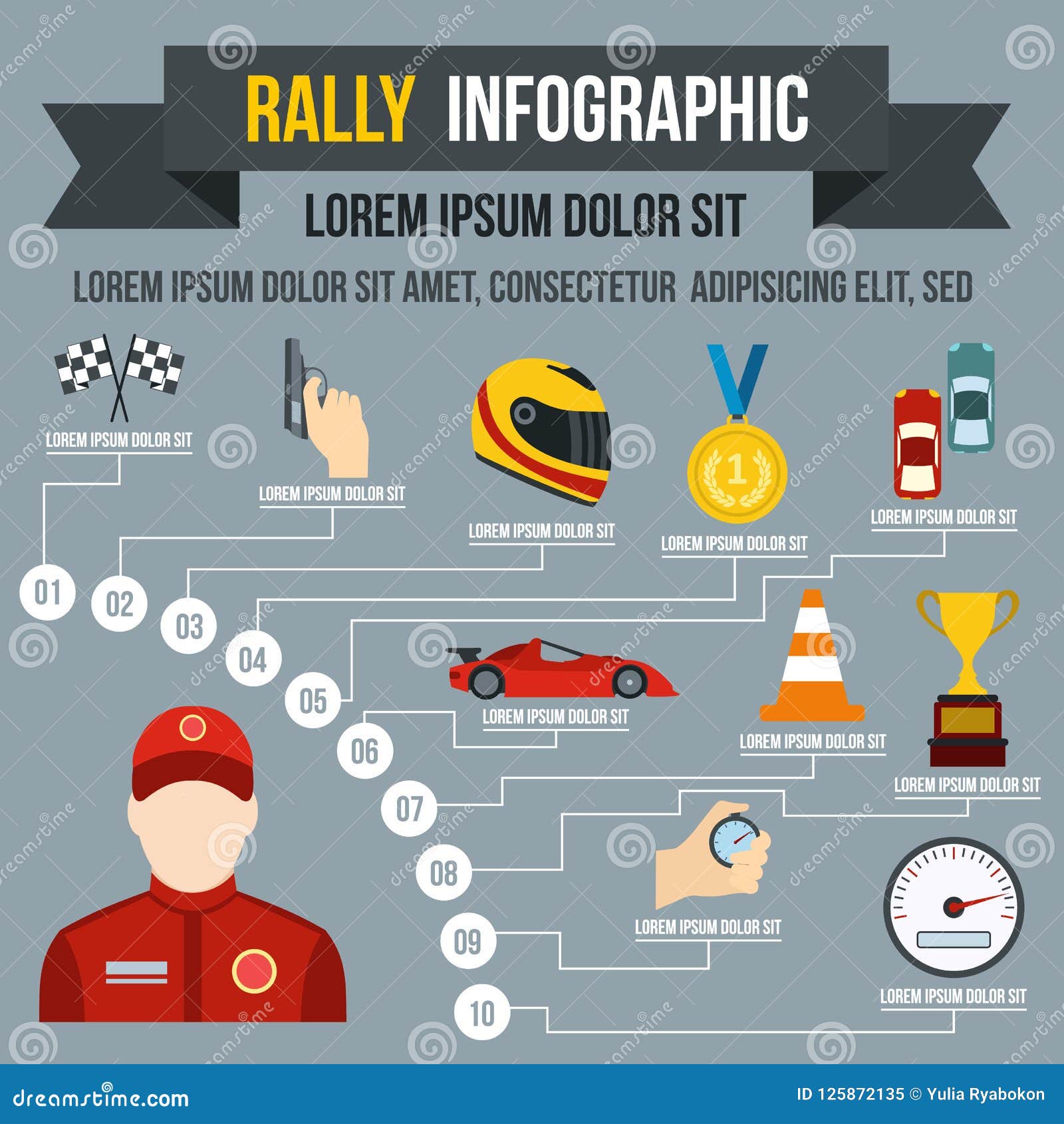 Rally Infographic, Flat Style Stock Illustration - Illustration of ...