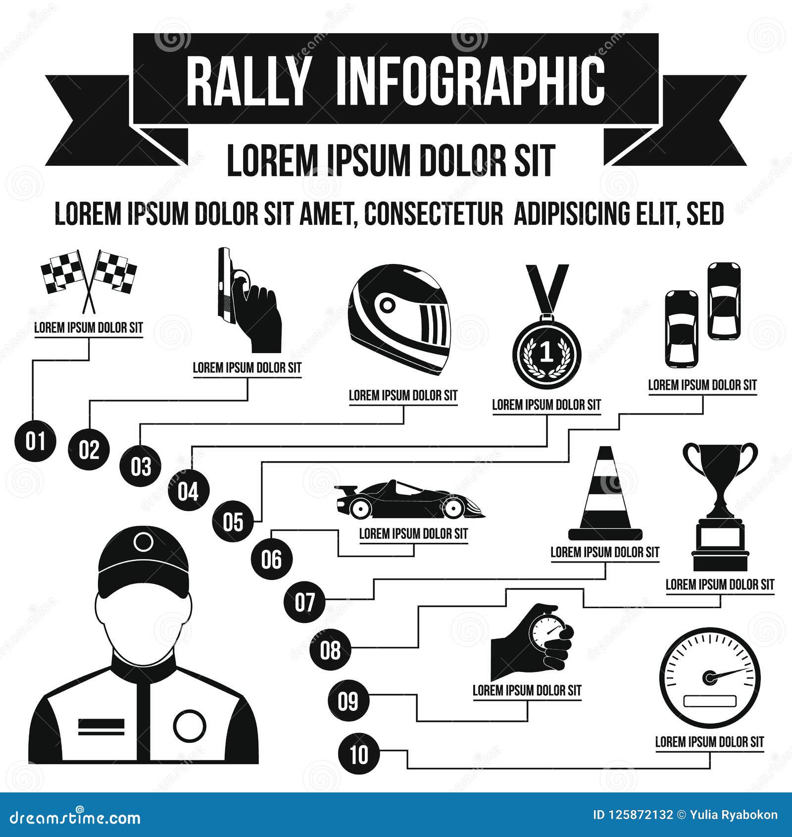 Rally Infographic, Simple Style Stock Illustration - Illustration of ...