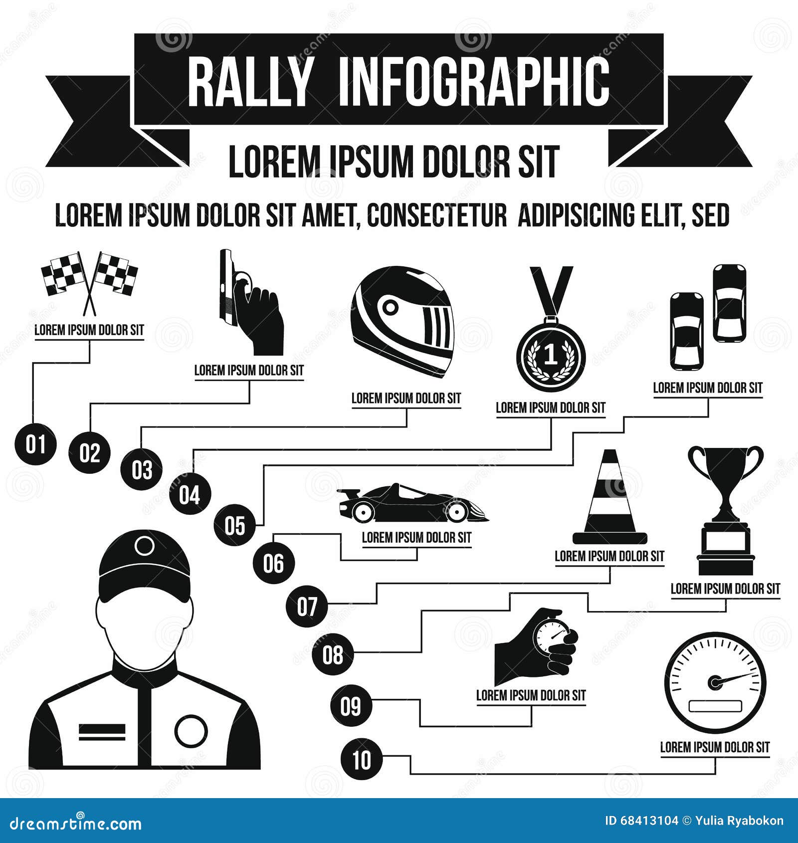 Rally Infographic, Simple Style Stock Vector - Illustration of ...