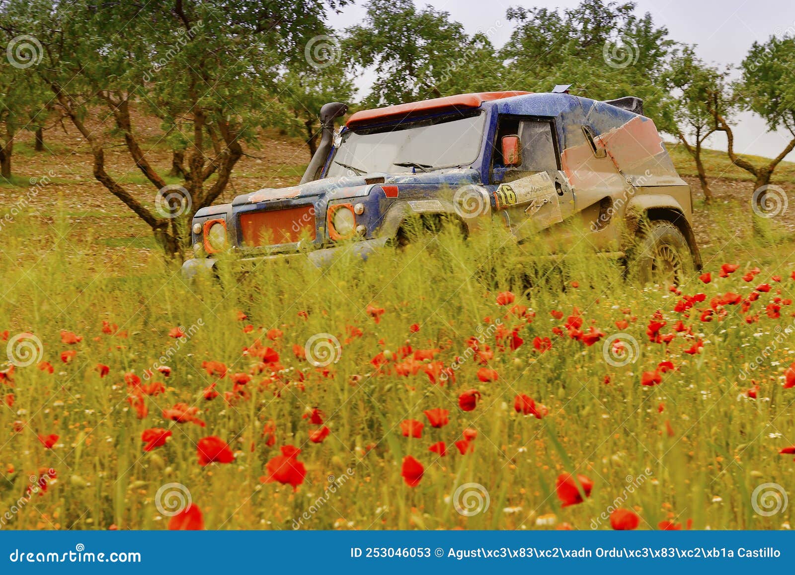 Rally of Off-road Vehicles, 4x4, through the South of Spain. Stock ...