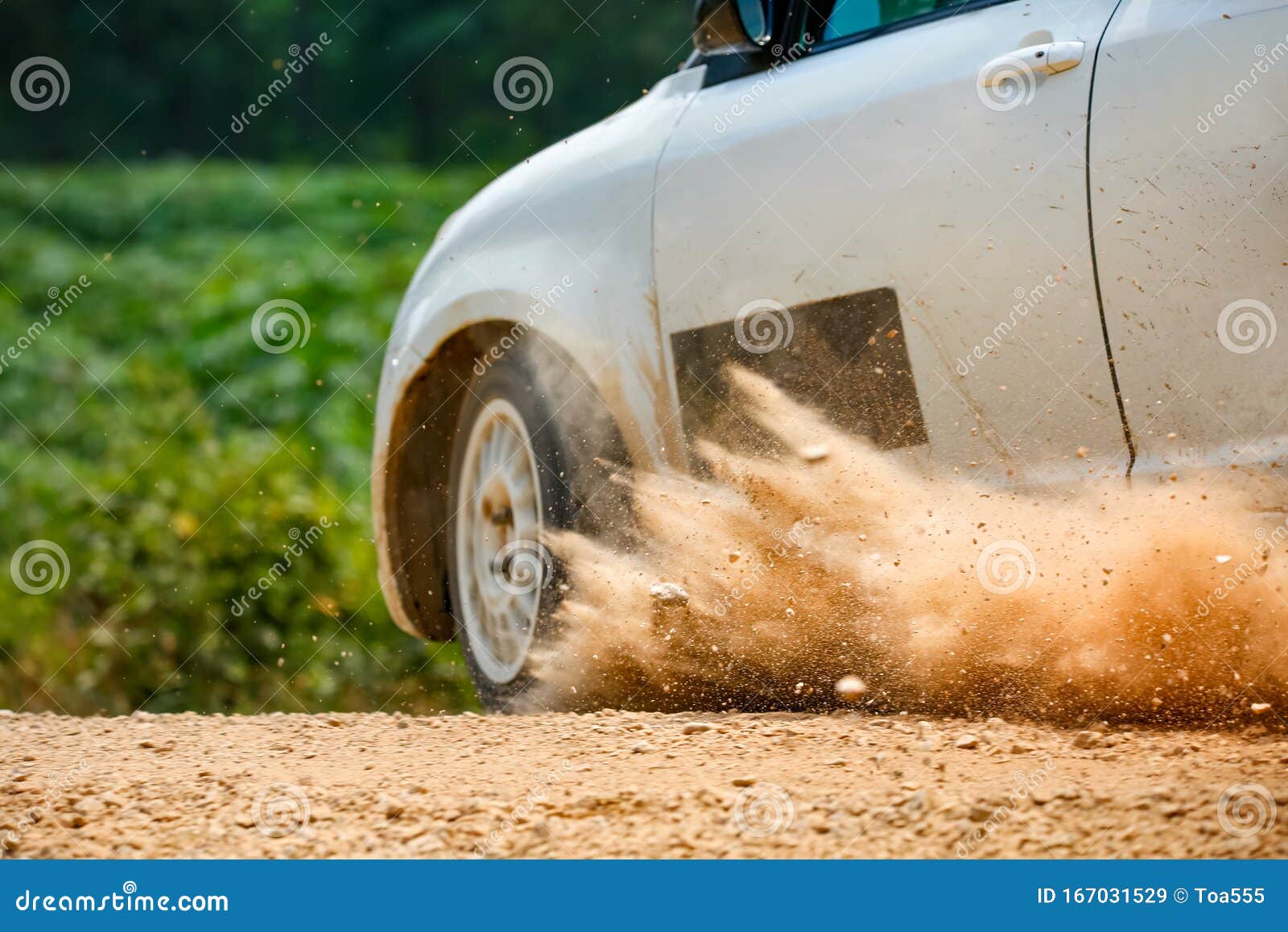 Rally Race Car Drifting on Dirt Track Stock Image - Image of extreme ...